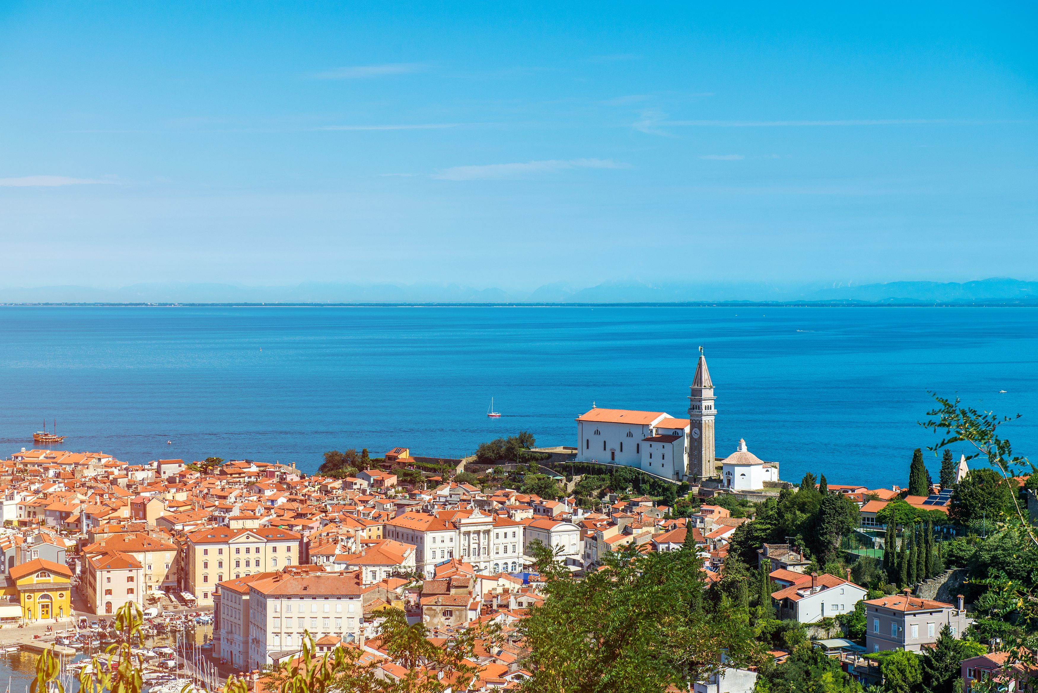 Drone Photography of a Beautiful Small Town Near the Sea · Free Stock Photo