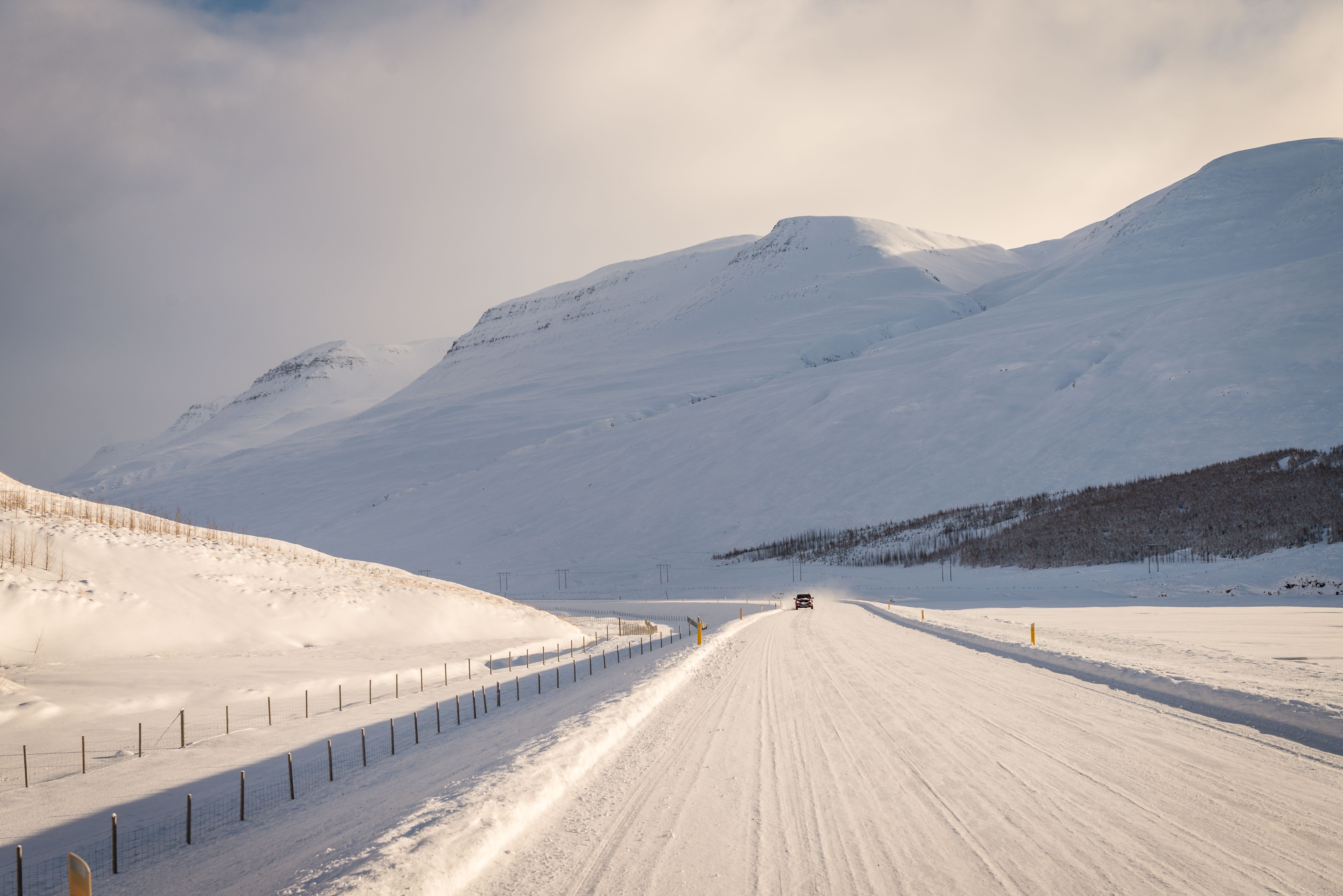 Road Through Snow Covered Mountain · Free Stock Photo