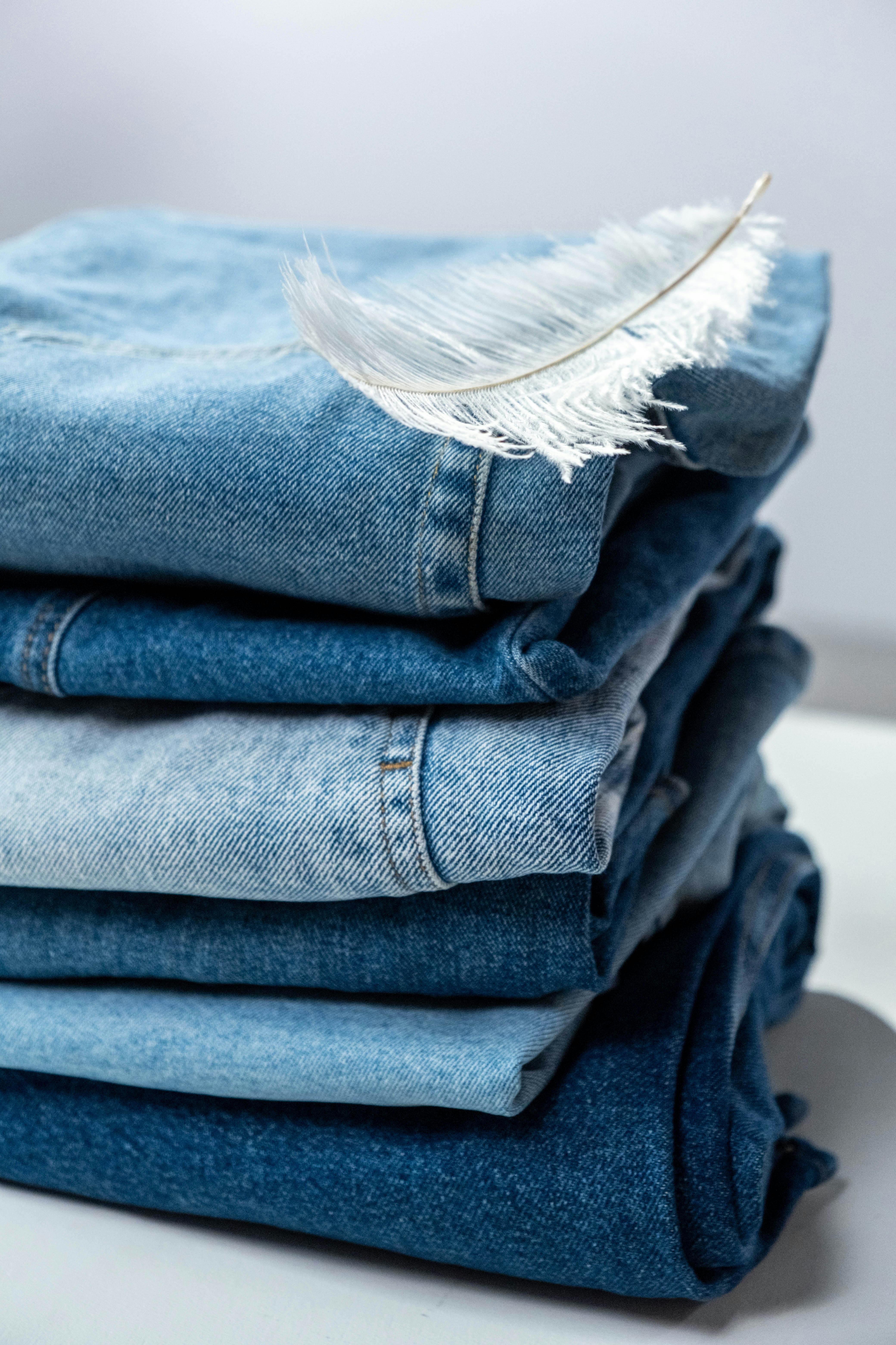 Stack of Folded Denim · Free Stock Photo