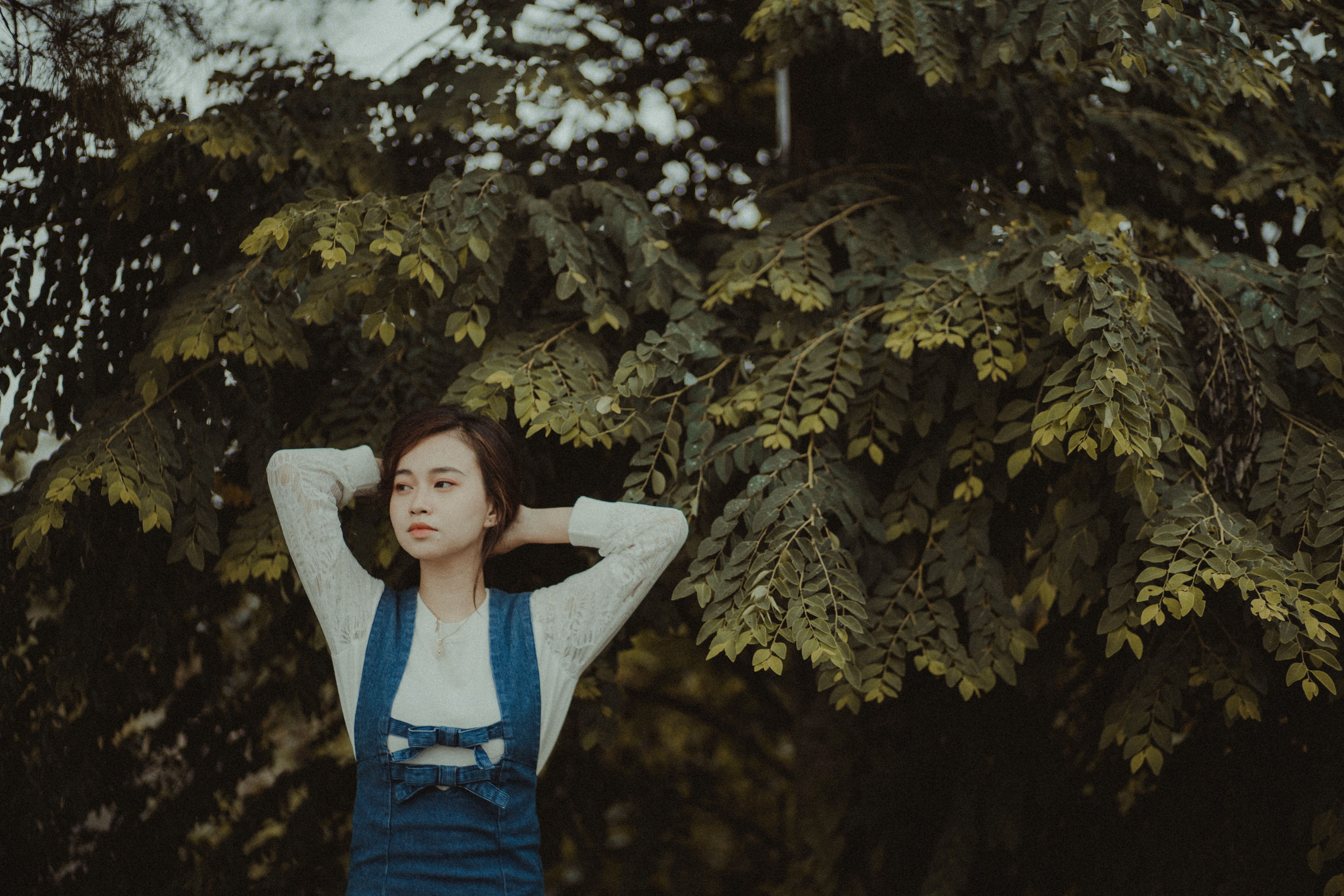 A Woman Standing Under the Tree · Free Stock Photo