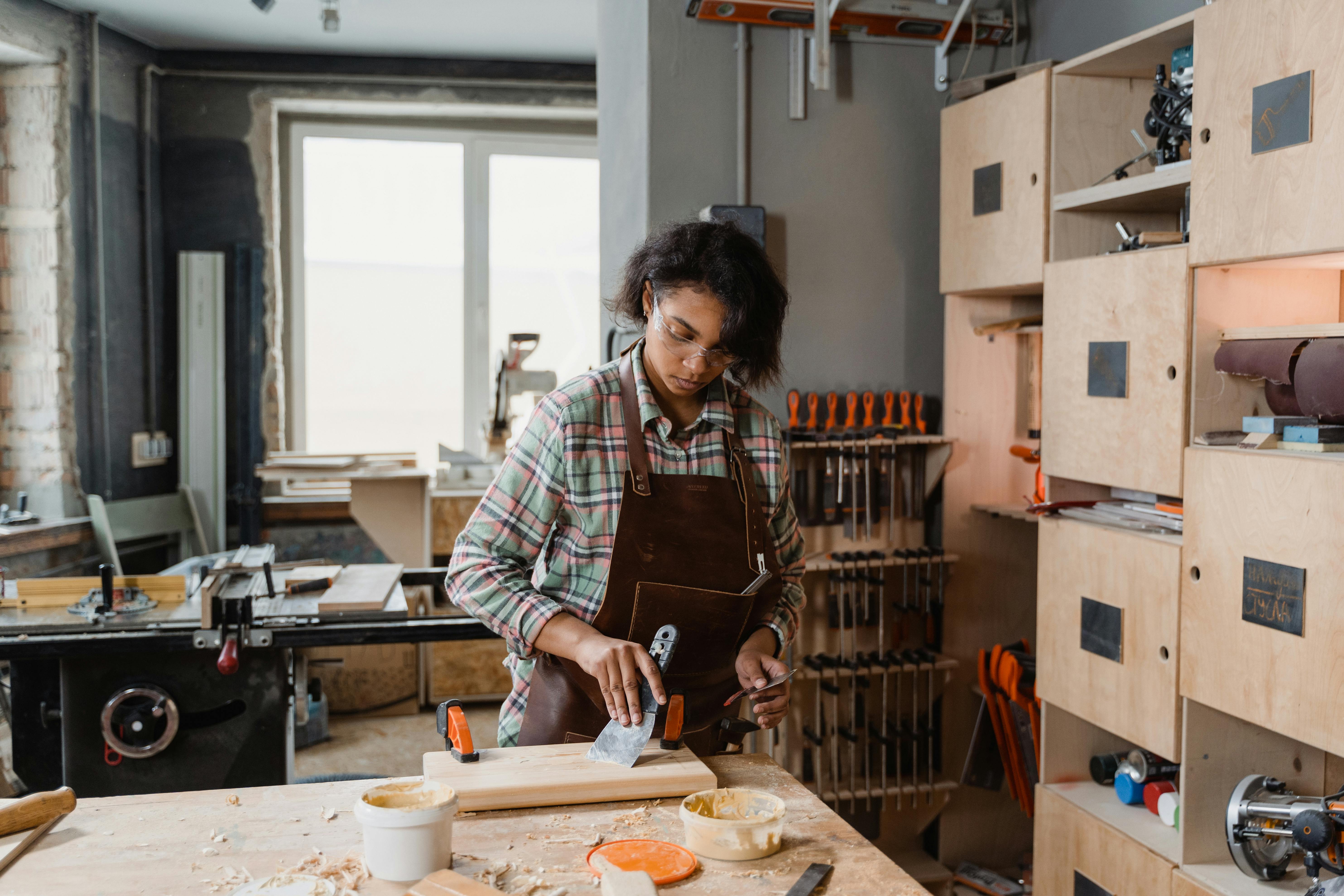 A Woman Doing Carpentry · Free Stock Photo