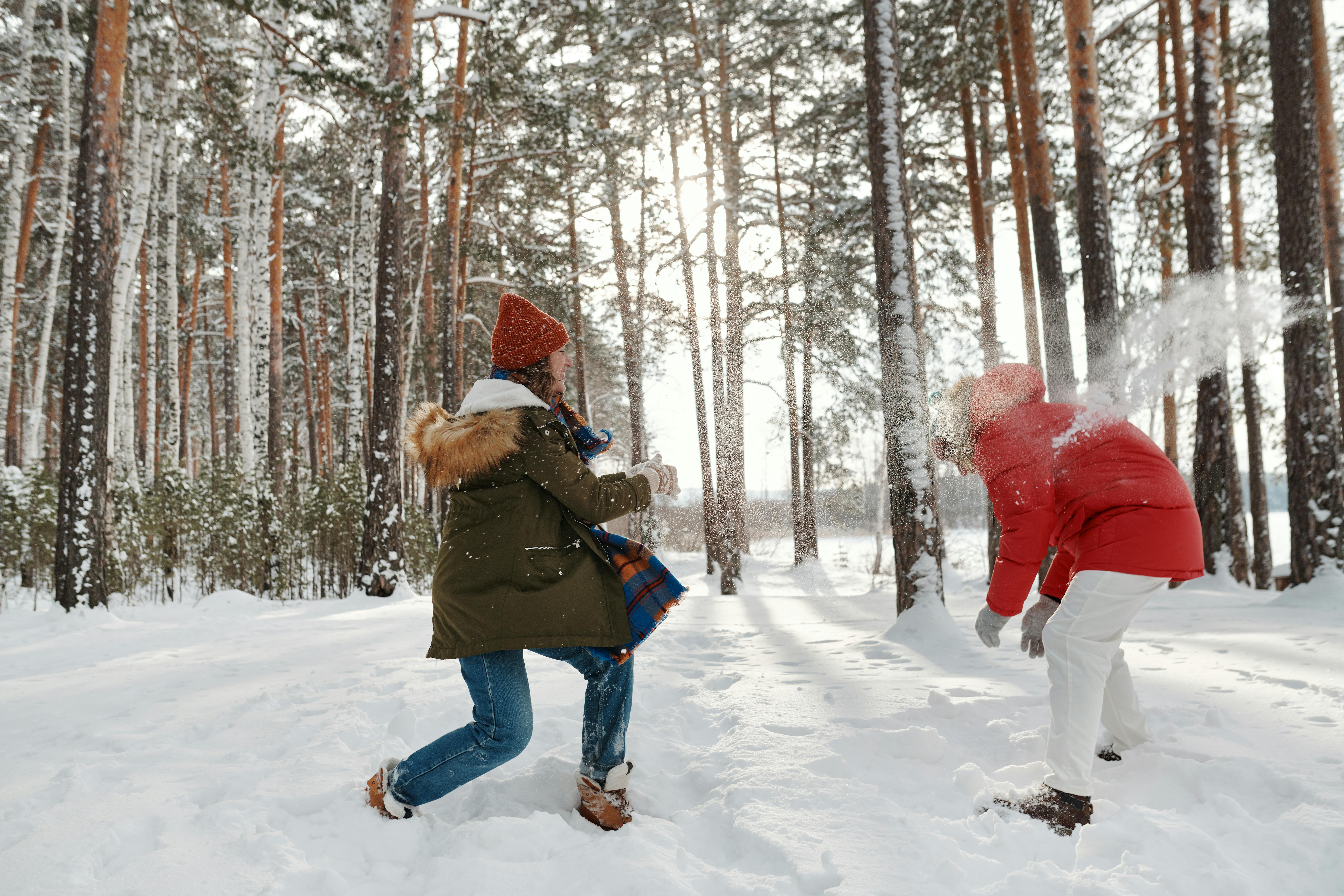 A Couple Playing the Snow · Free Stock Photo