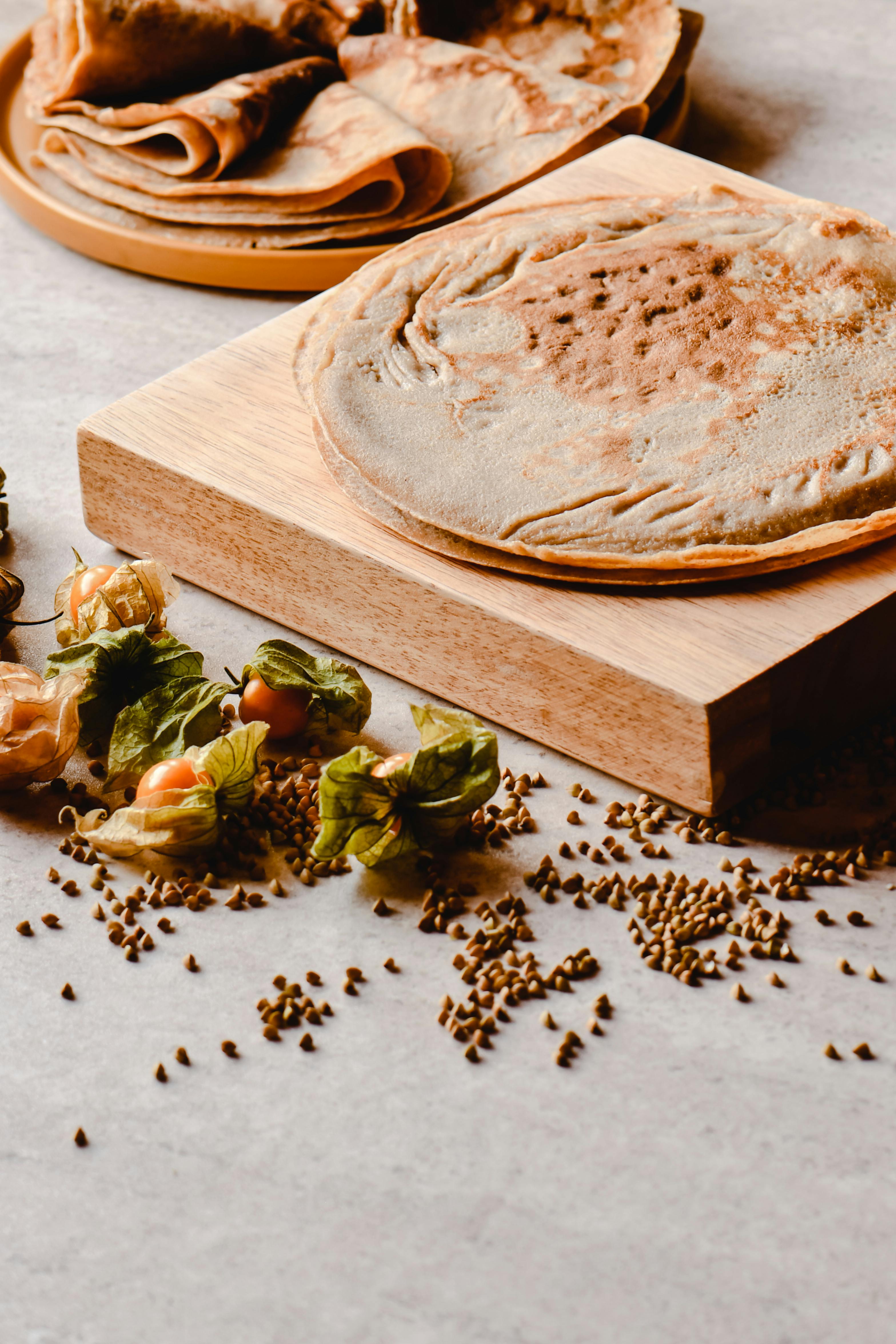 Photo of Crepe on Wooden Board · Free Stock Photo