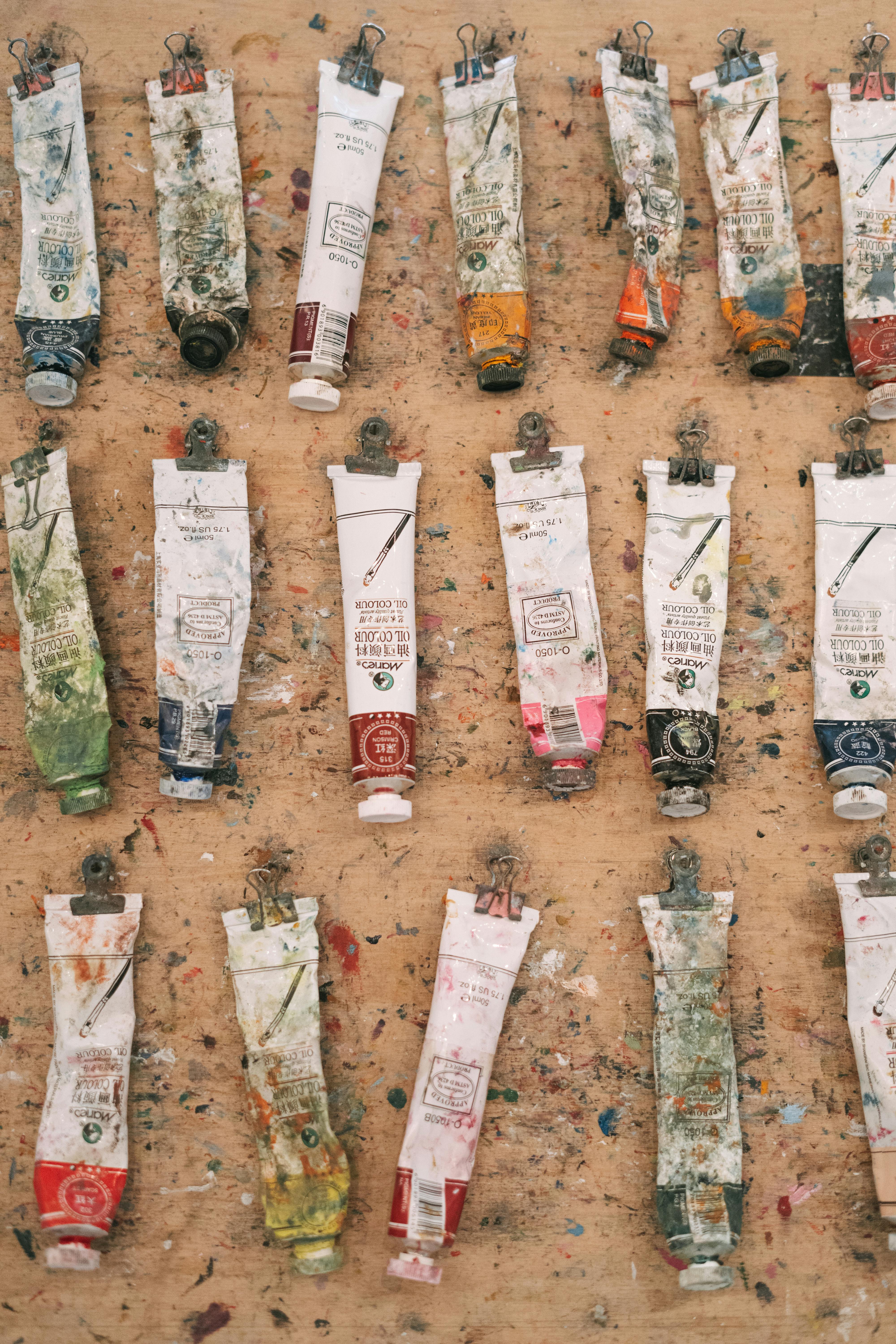 Assorted Color Paint With Brush · Free Stock Photo