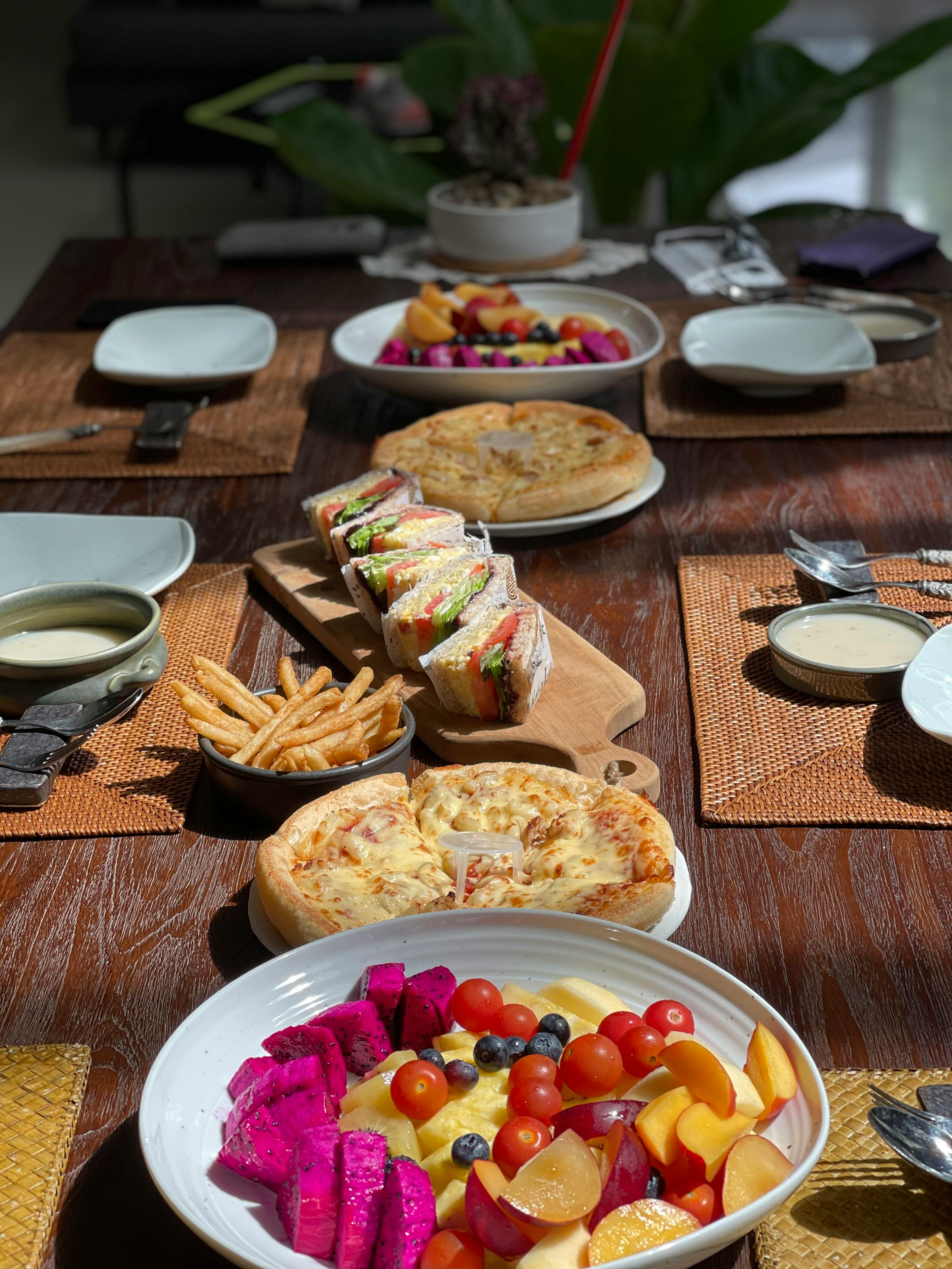 Foods over Wooden Table · Free Stock Photo