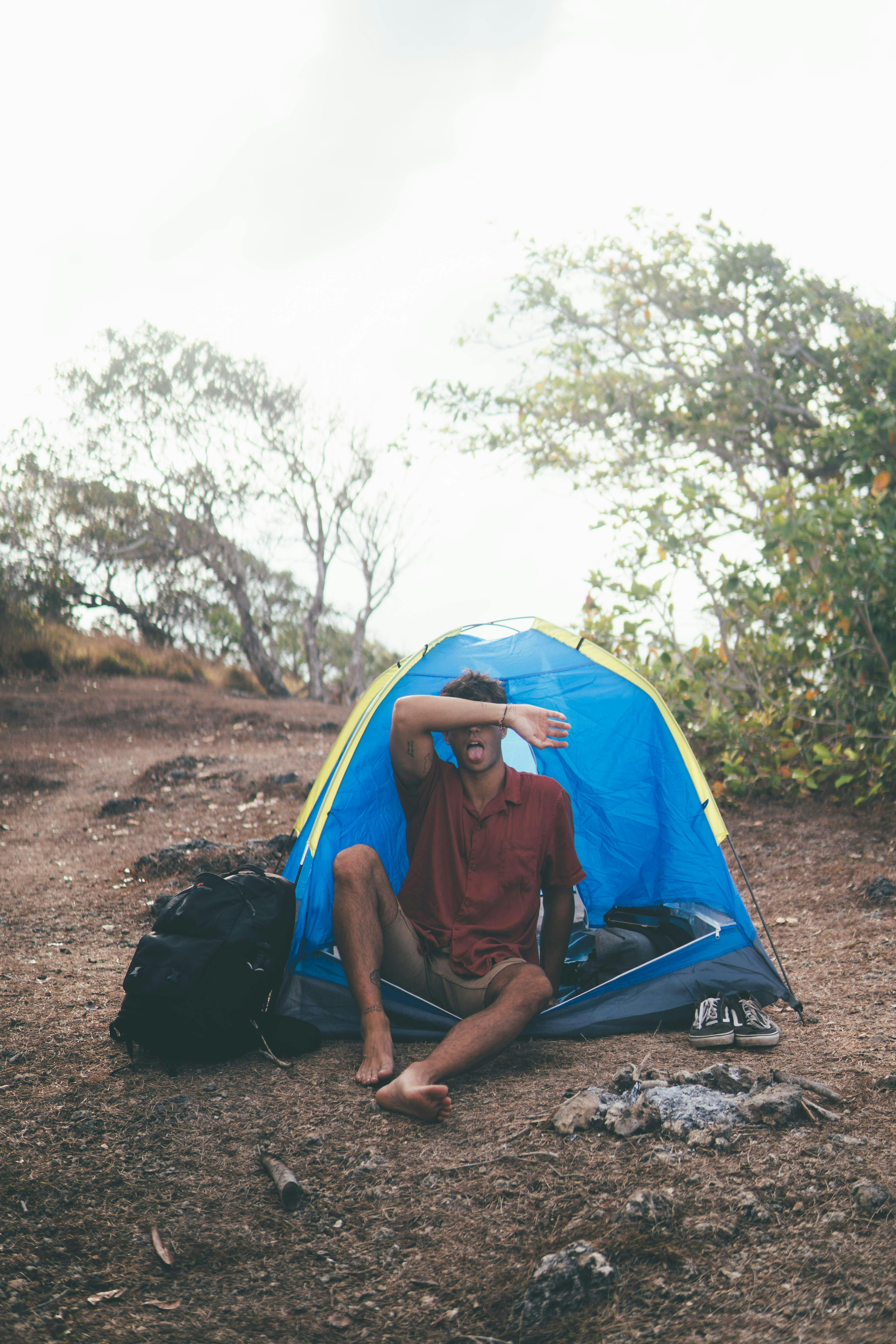 A Man Camping with a Tent · Free Stock Photo