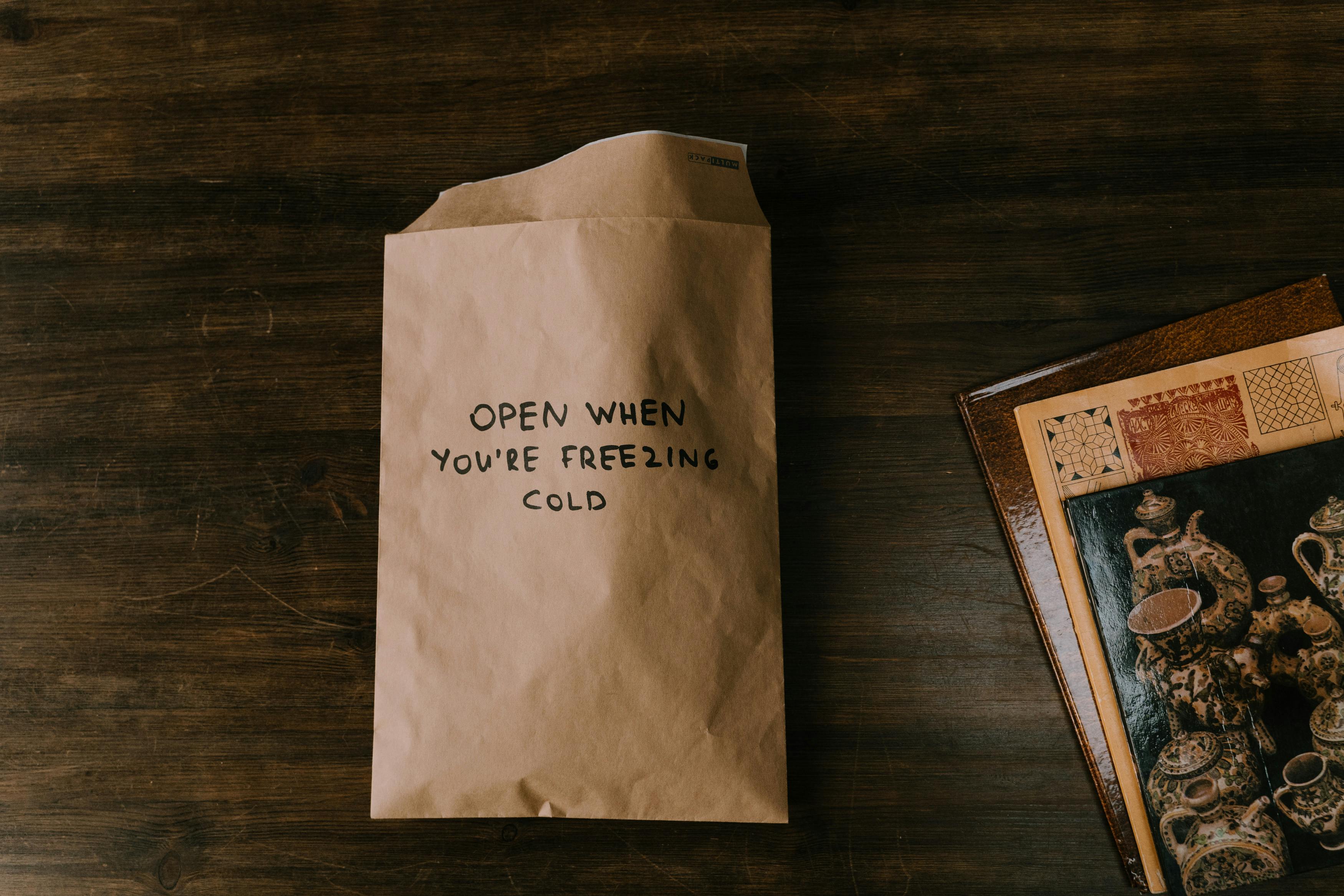 A Paper Bag on a Table · Free Stock Photo