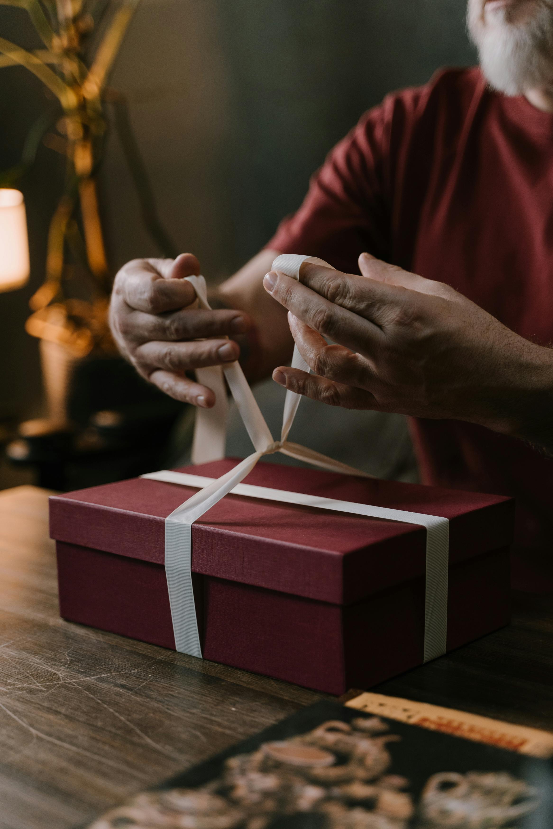 Photo of a Gift Box on Wooden Surface · Free Stock Photo