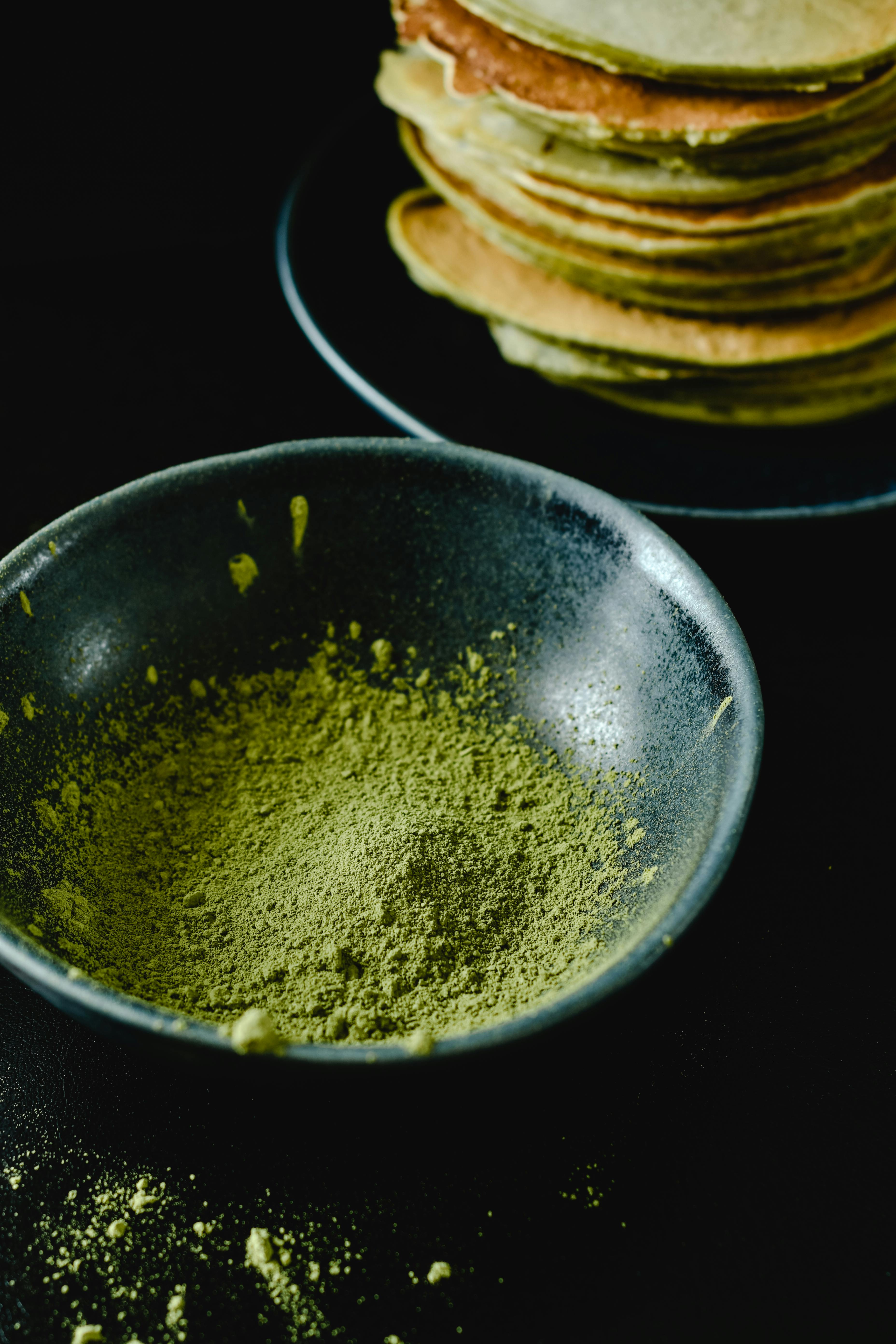 Photo of Organic Matcha Powder on Black Bowl · Free Stock Photo