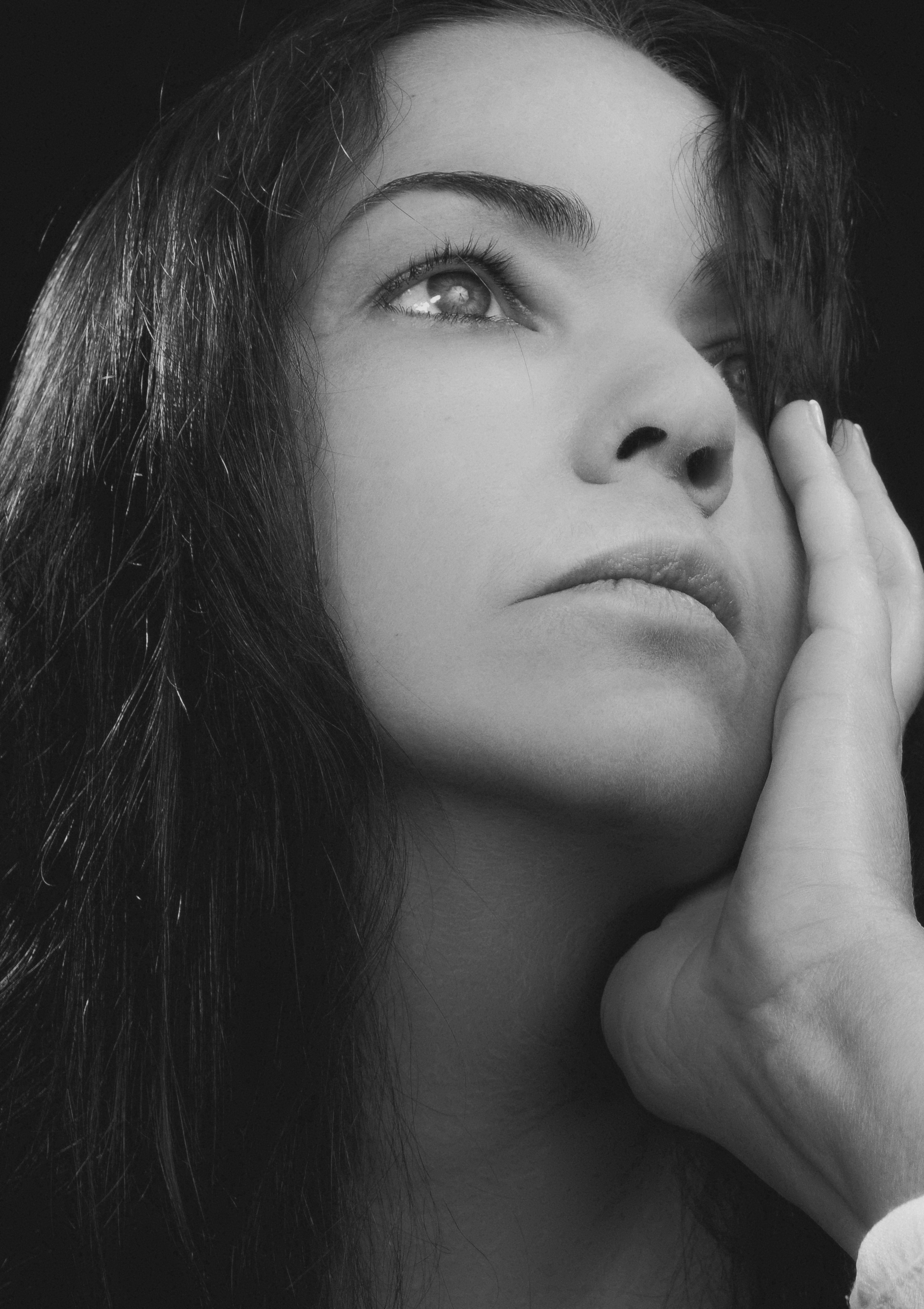 Brunette Woman Face in Shadow · Free Stock Photo