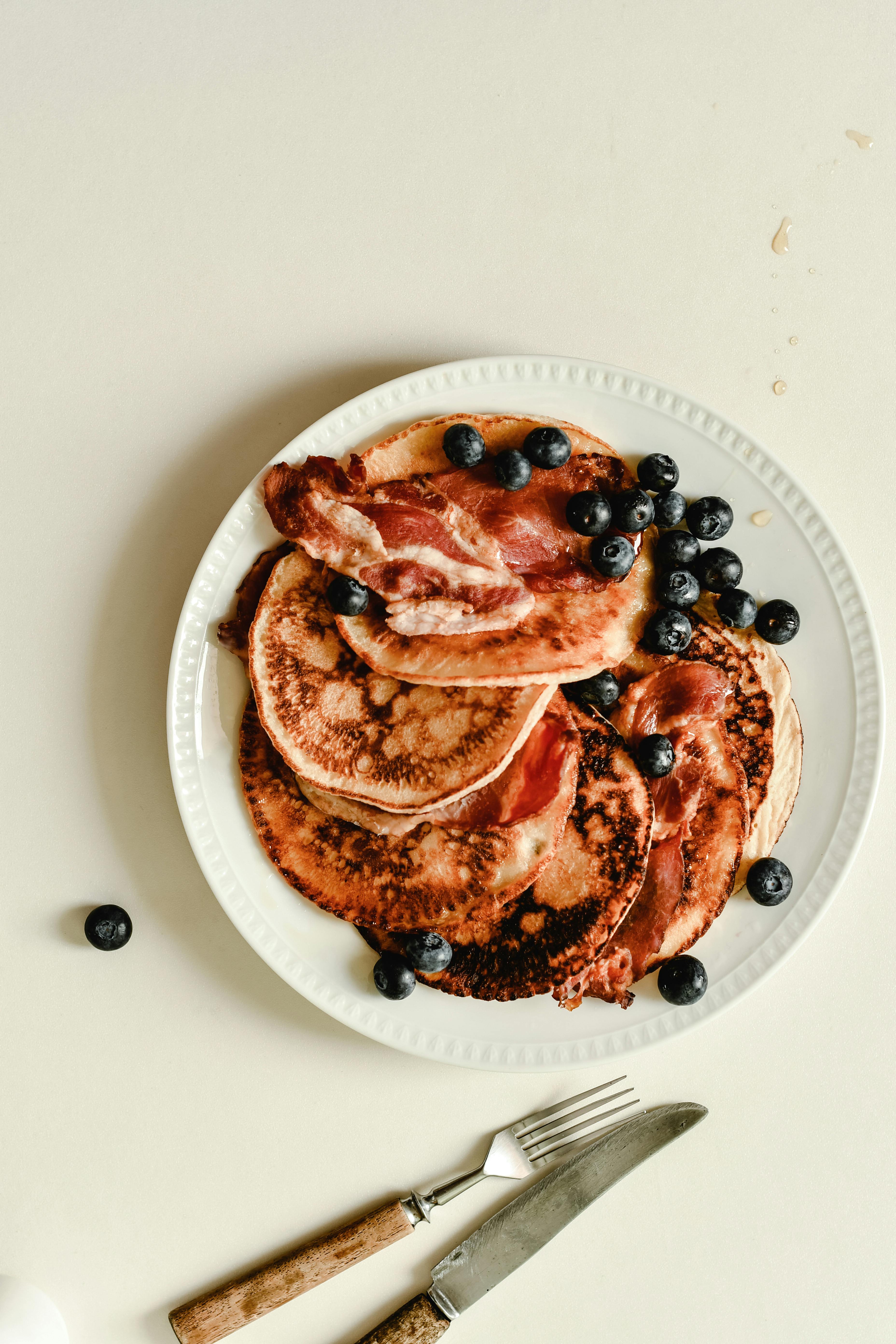 Cherry Crepe Dish on Round White Ceramic Plate · Free Stock Photo