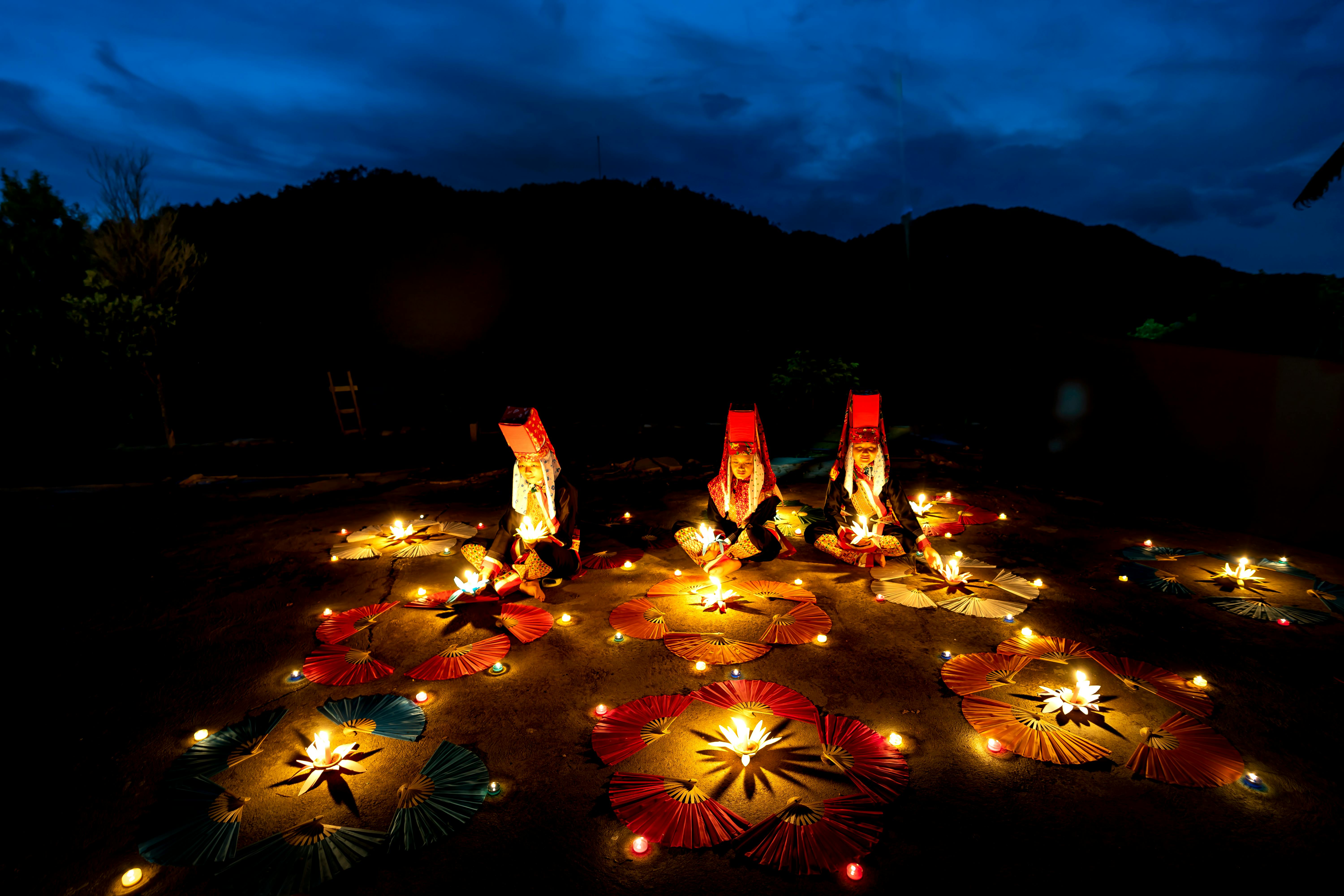 Women at Night Ritual · Free Stock Photo