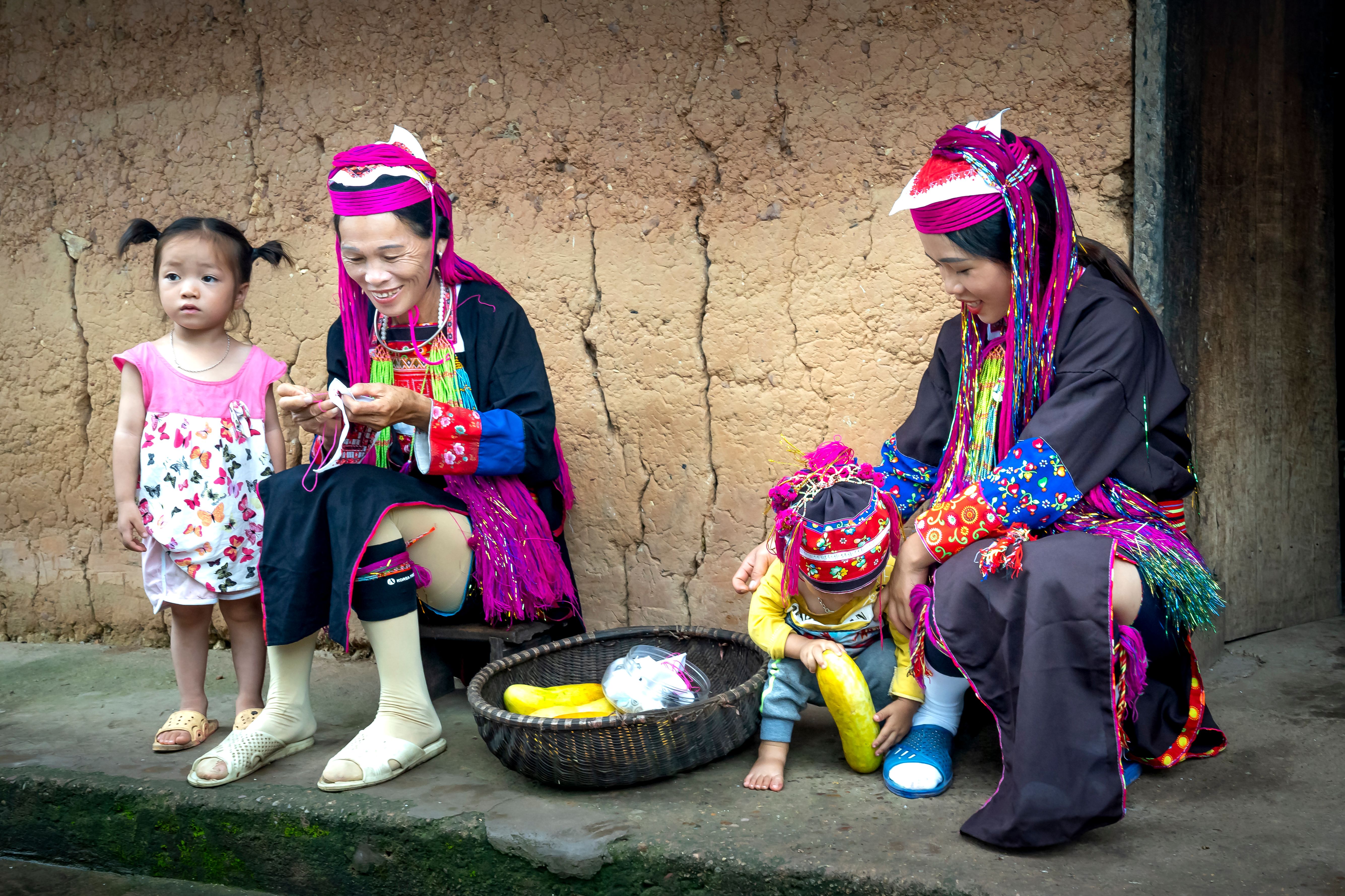 Children Wearing Their Blue Traditional Clothes · Free Stock Photo