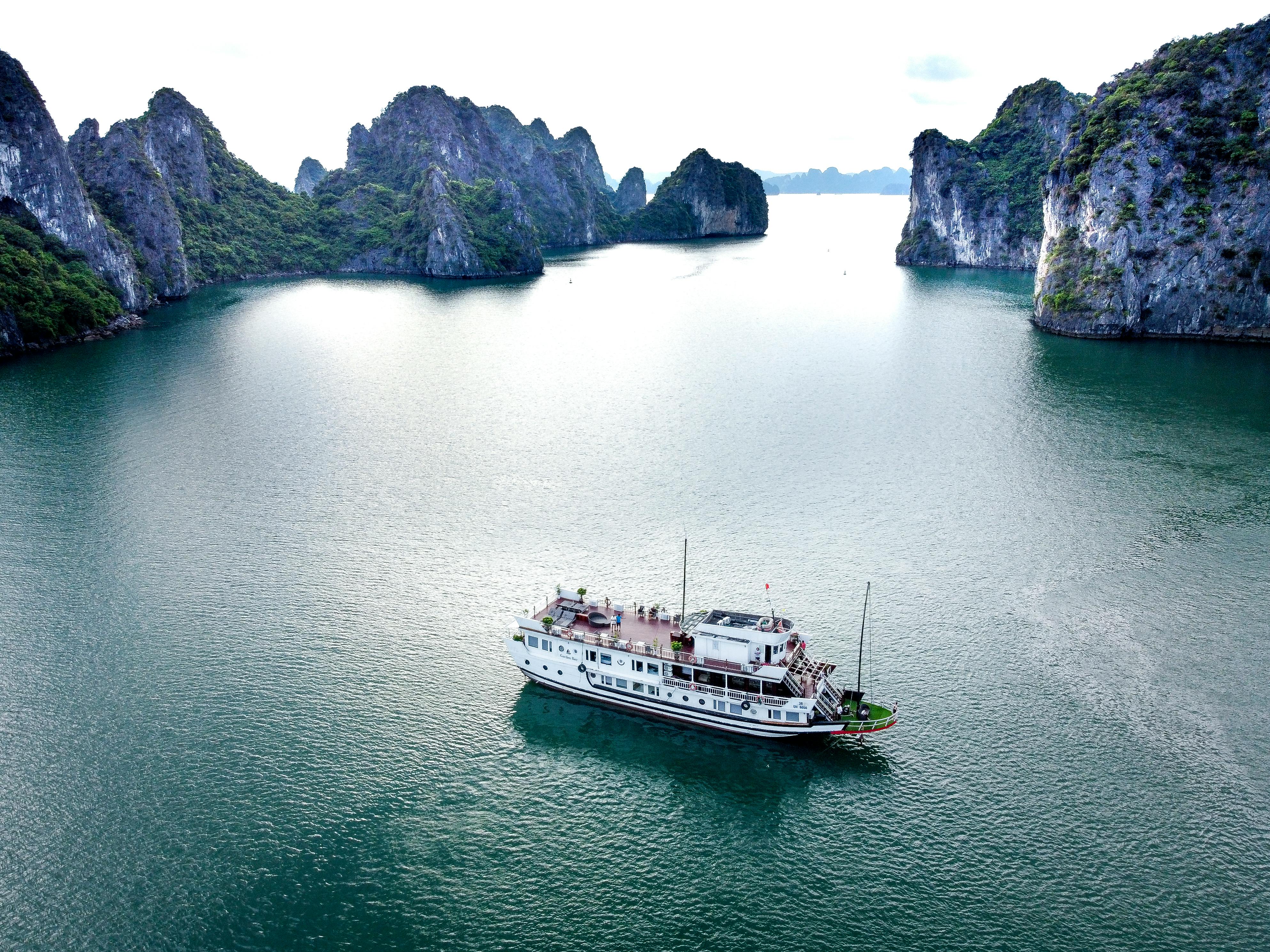 Aerial View of a Ferry Boat on the Sea · Free Stock Photo