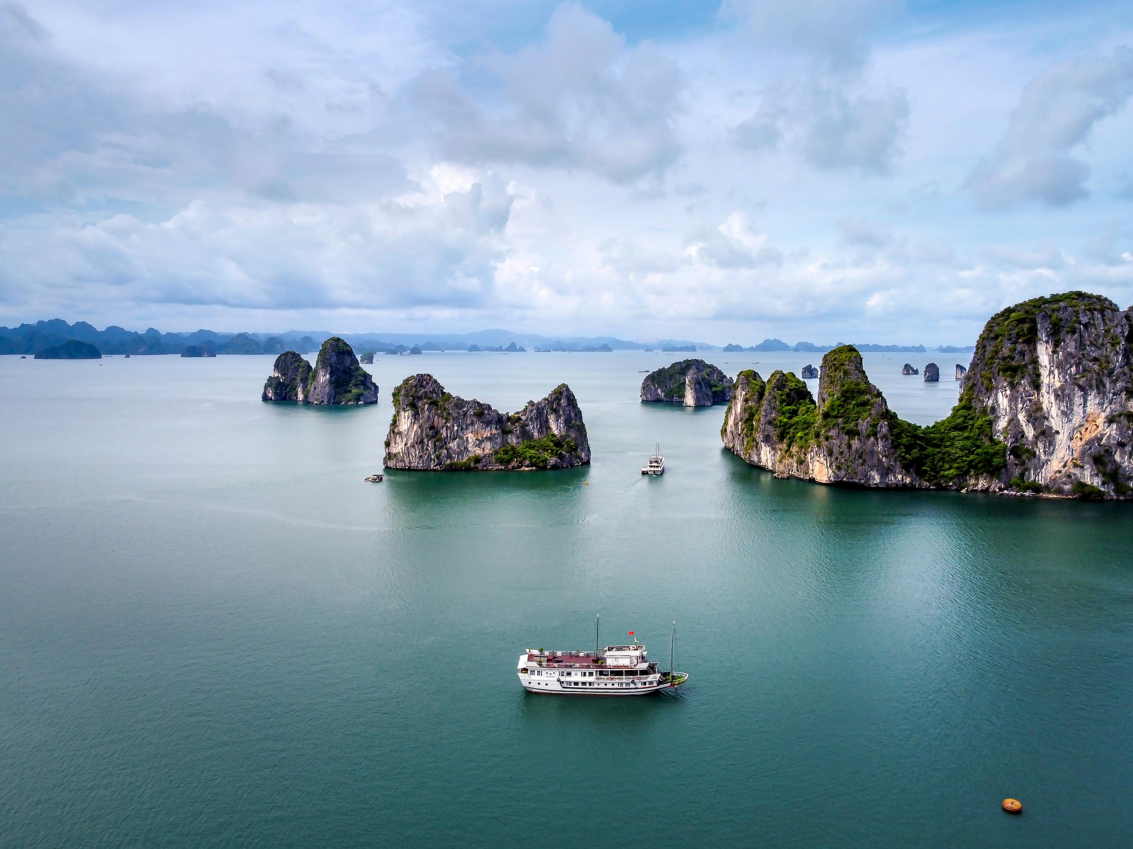 Aerial View of a Ferry Boat on the Sea · Free Stock Photo