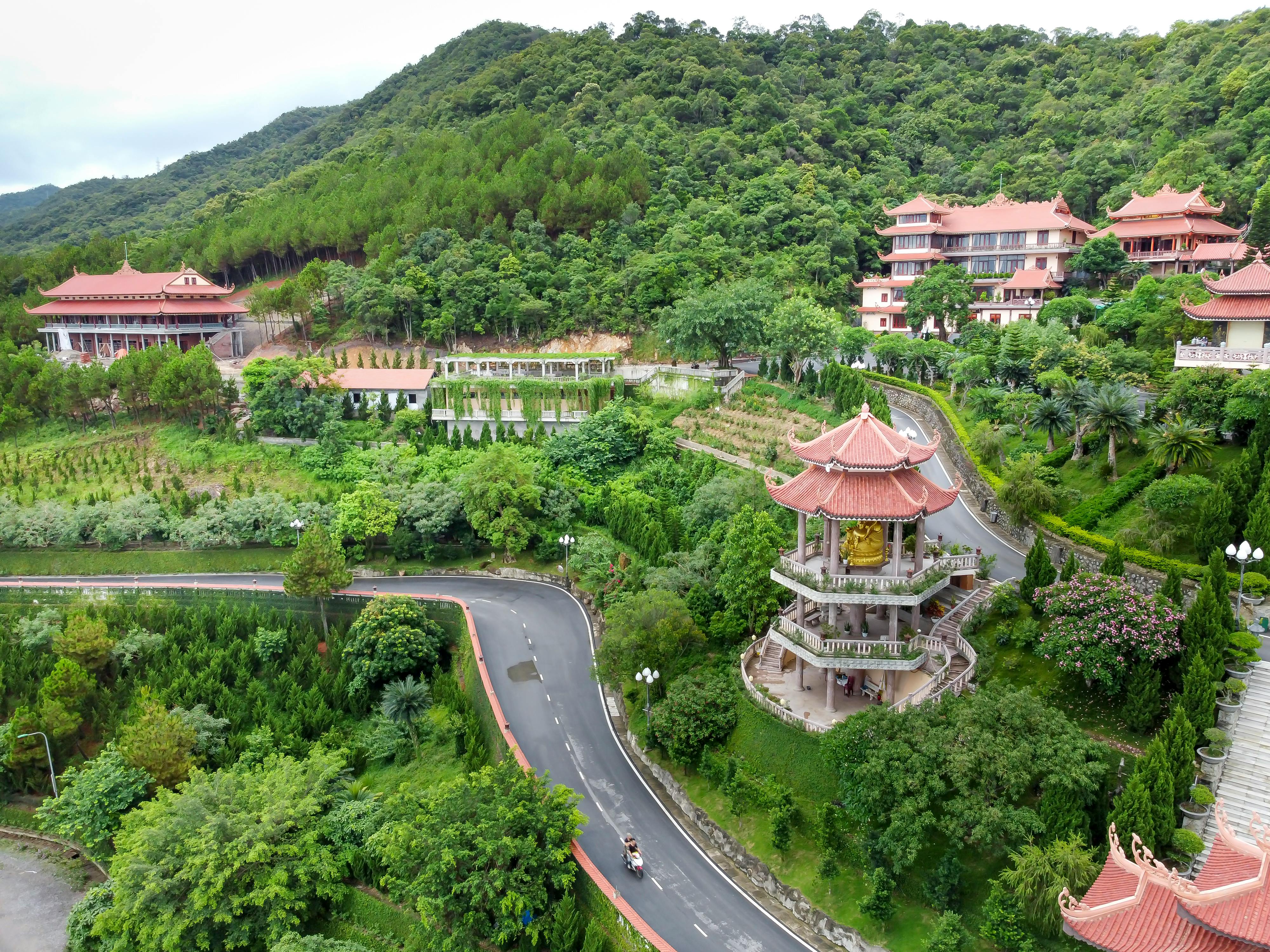 Aerial View of a Buddhist Temple in Vietnam · Free Stock Photo