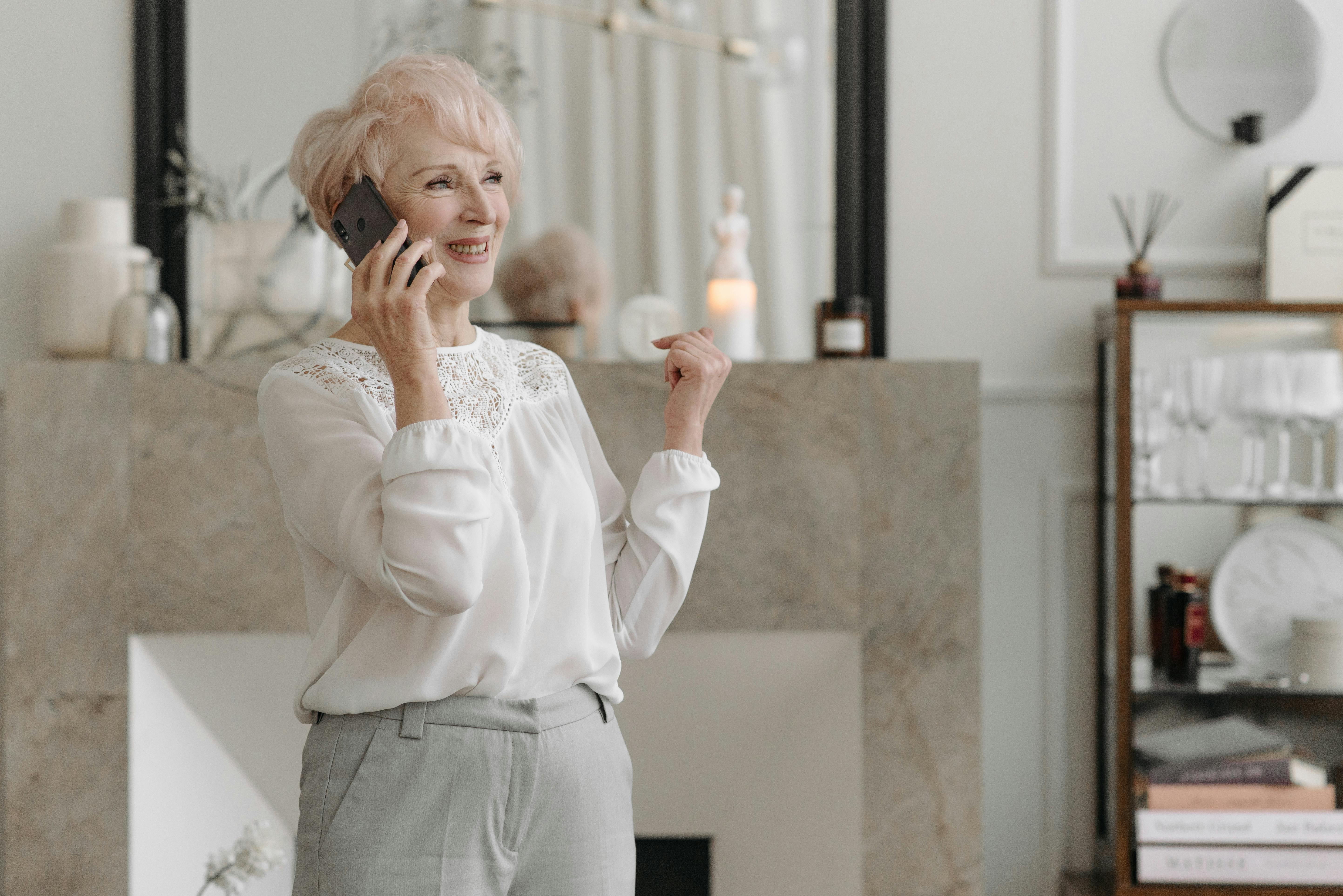 An Elderly Woman on a Phone Call · Free Stock Photo