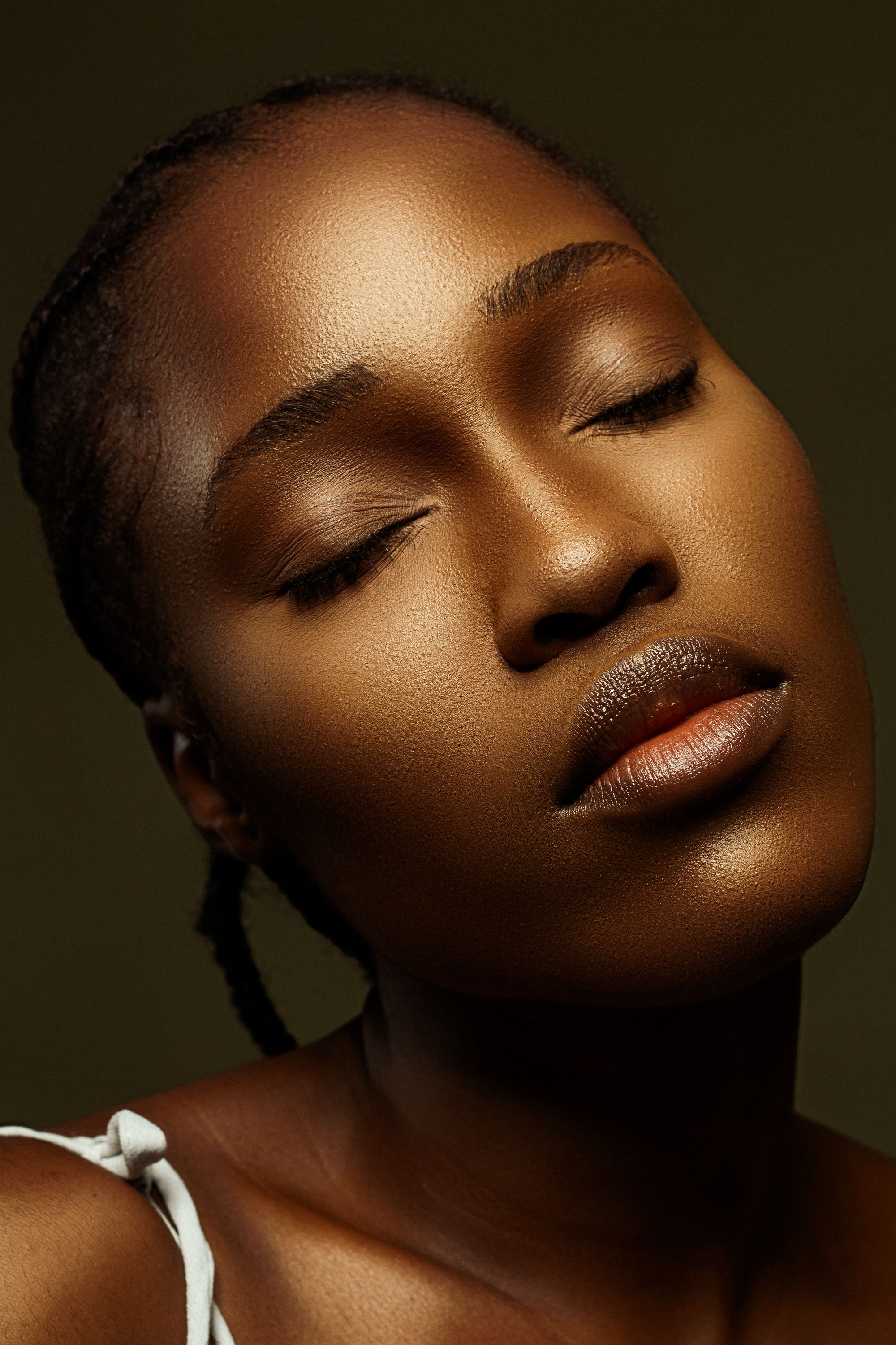 Portrait of a Woman with Closed Eyes · Free Stock Photo