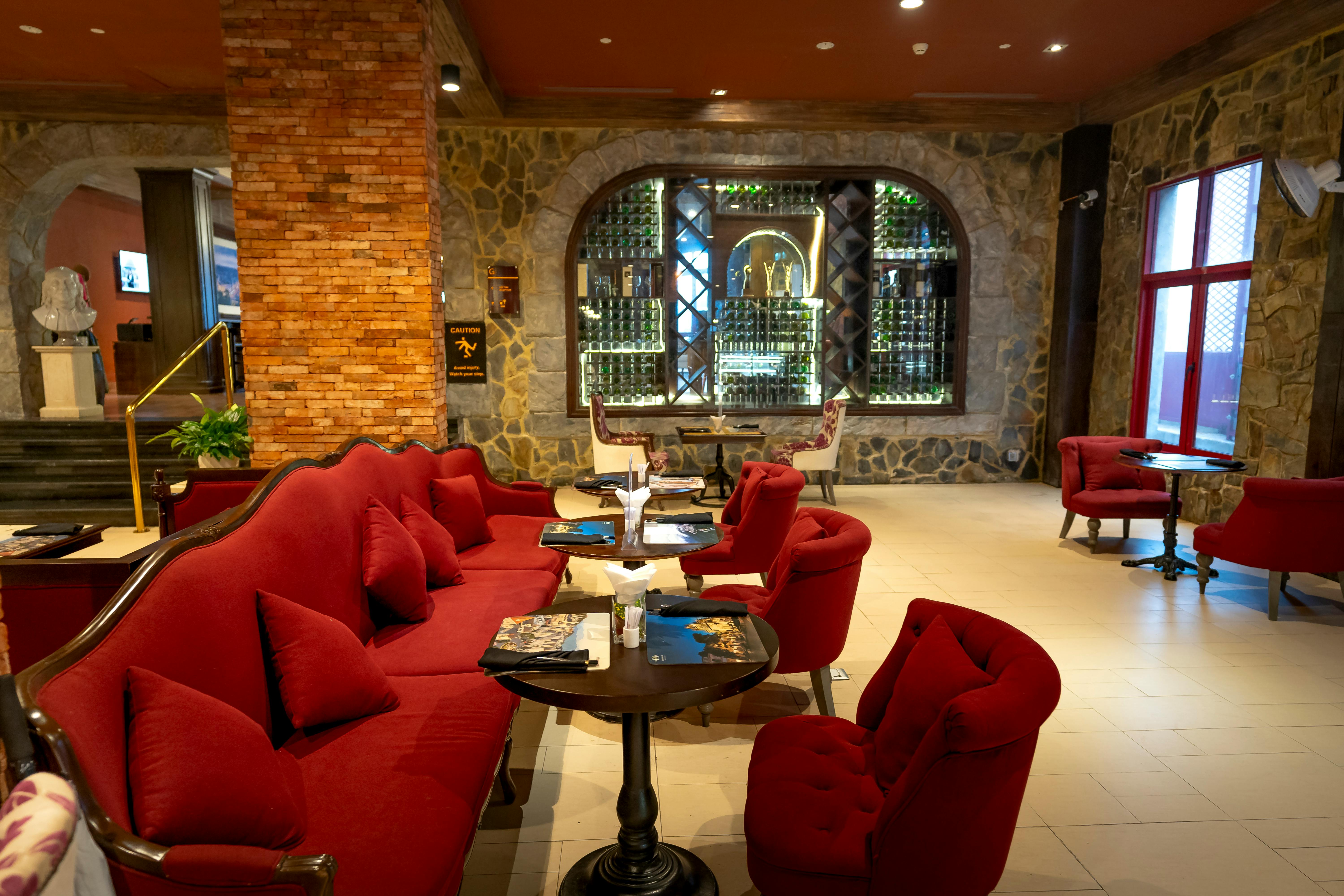 Wooden Tables with Red Chairs · Free Stock Photo