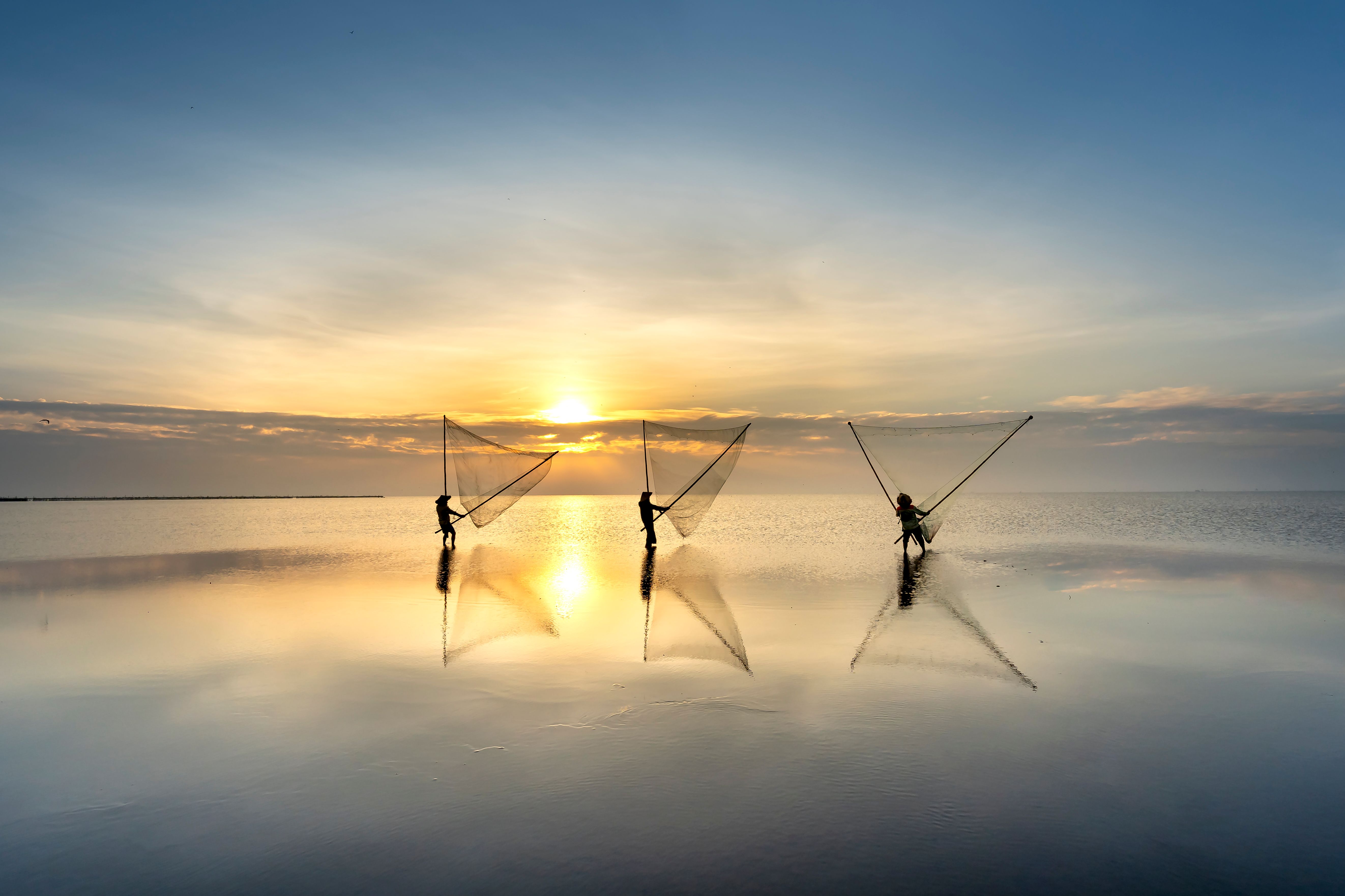 Fishermen with Fishing Nets · Free Stock Photo