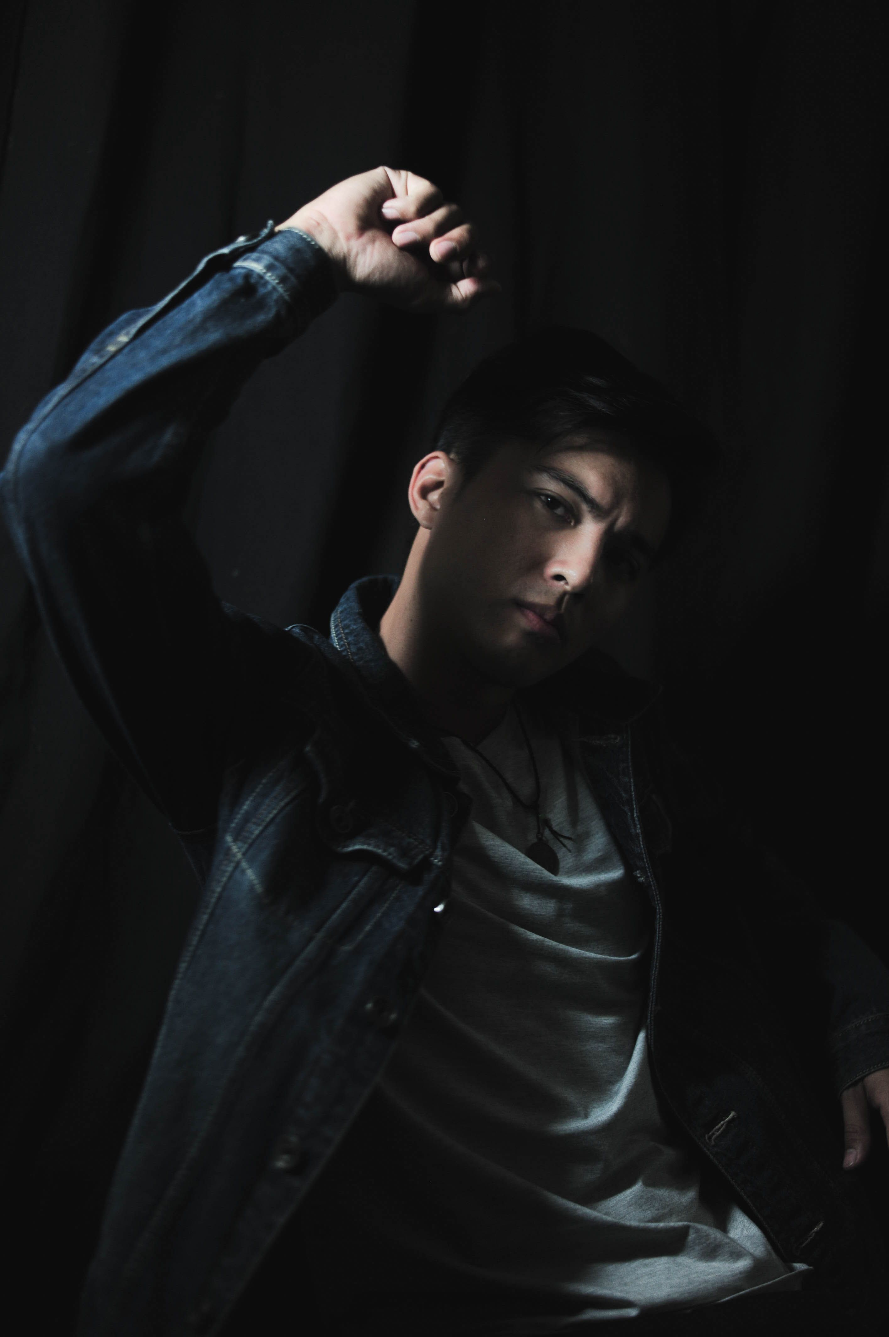 Man Posing in Denim Jacket · Free Stock Photo