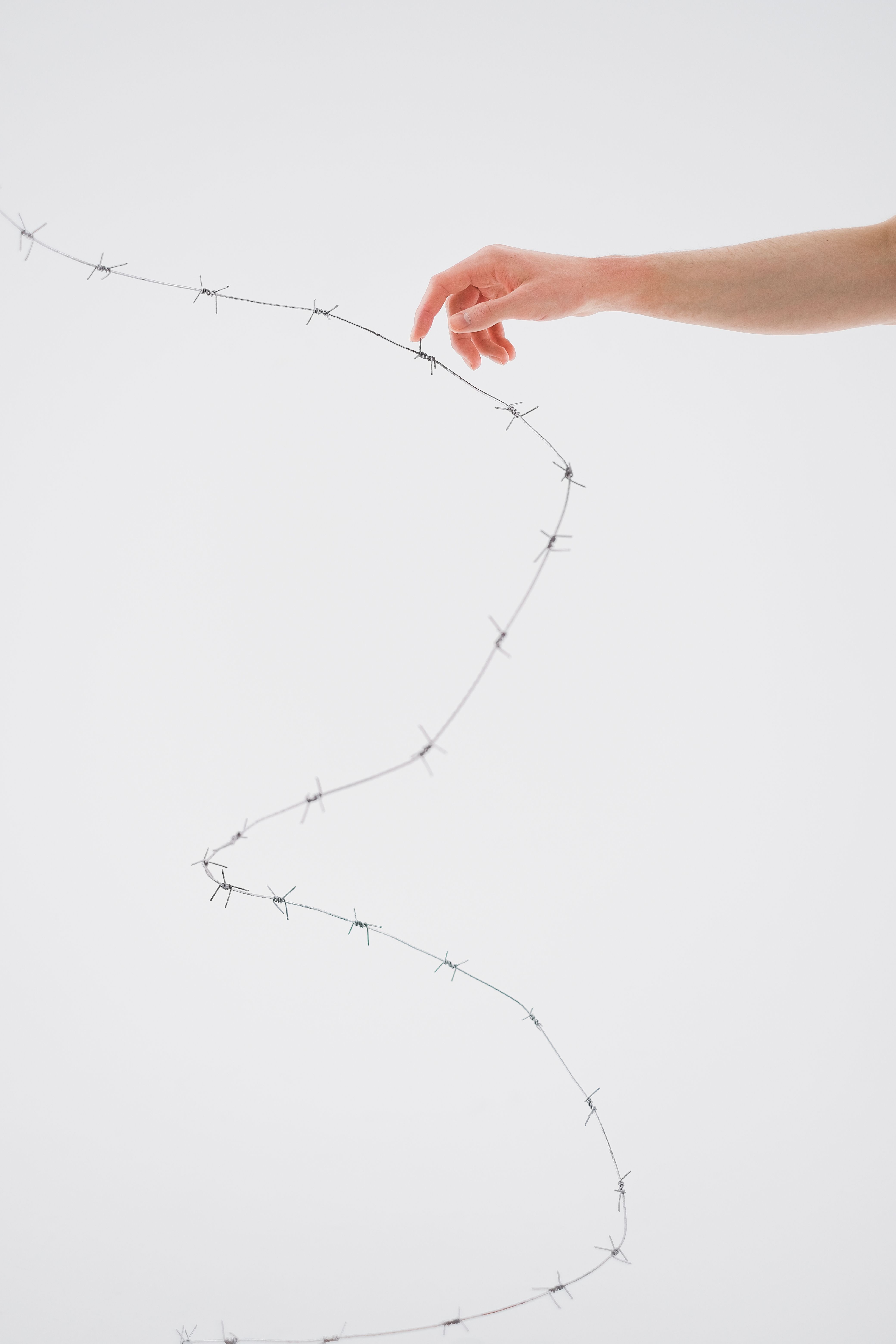 A Person Holding the Barbed Wire · Free Stock Photo