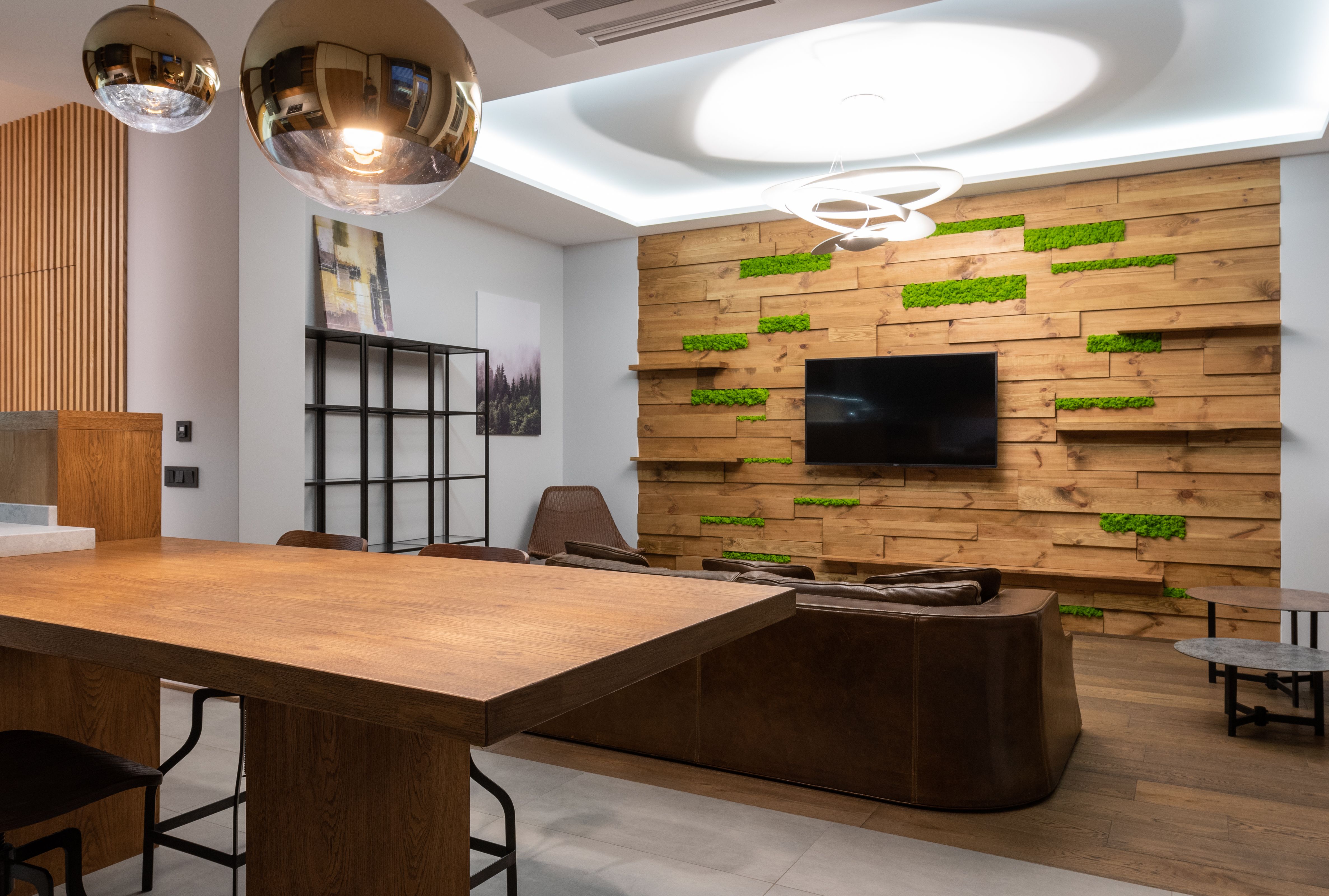 Modern Home Interior with Wooden Elements · Free Stock Photo
