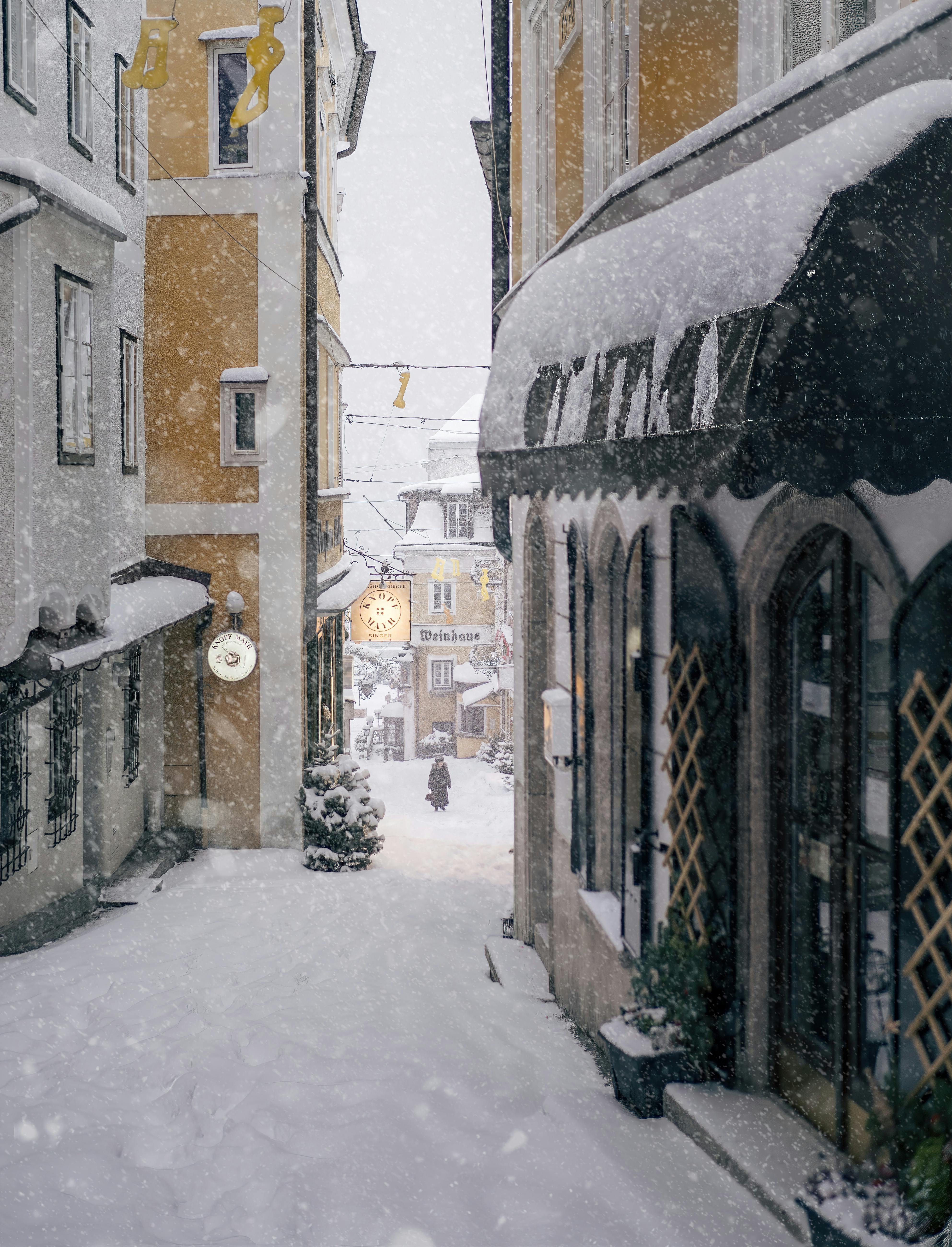 A Snow Covered Street · Free Stock Photo
