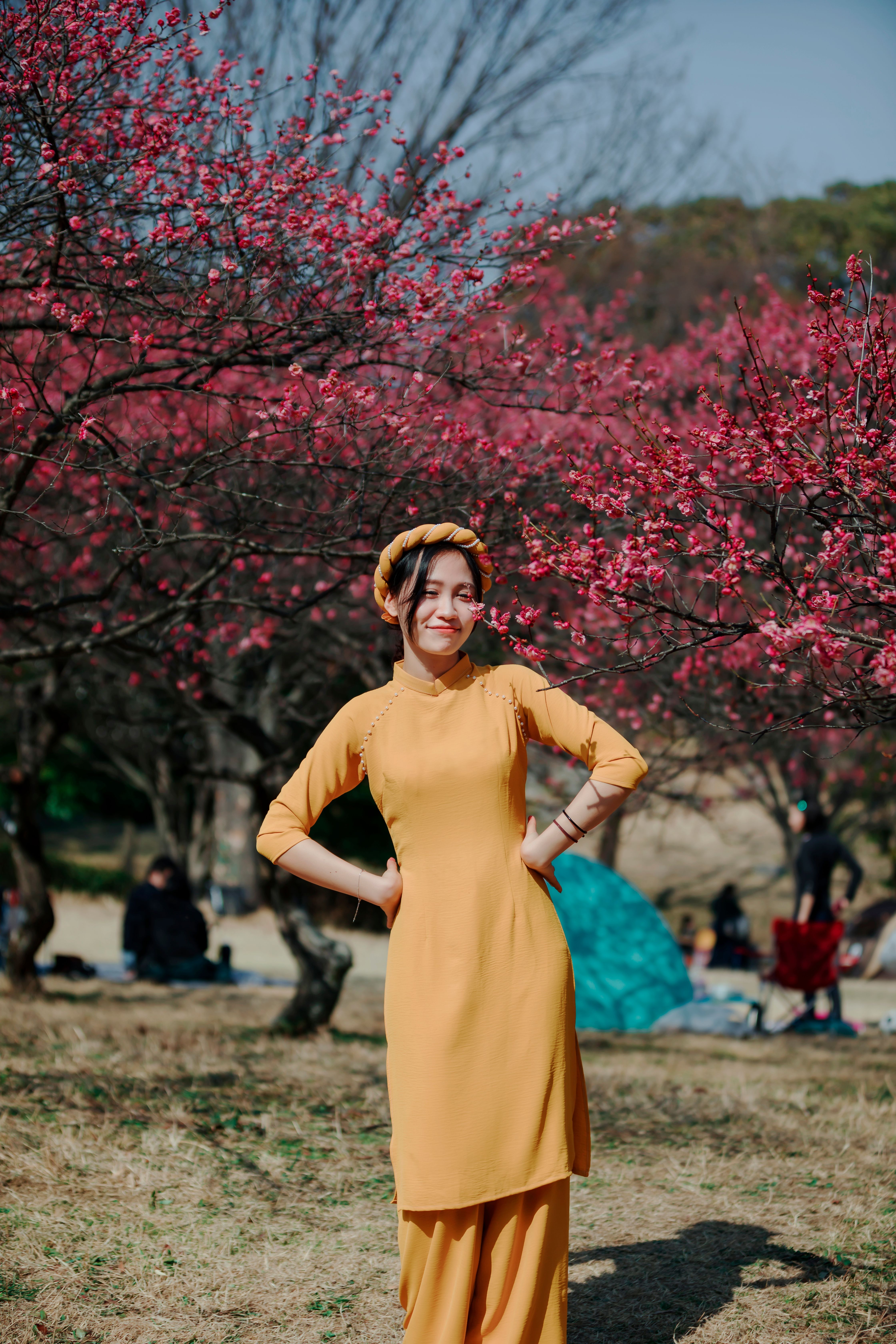 A Woman Wearing a Yellow Traditional Dress · Free Stock Photo