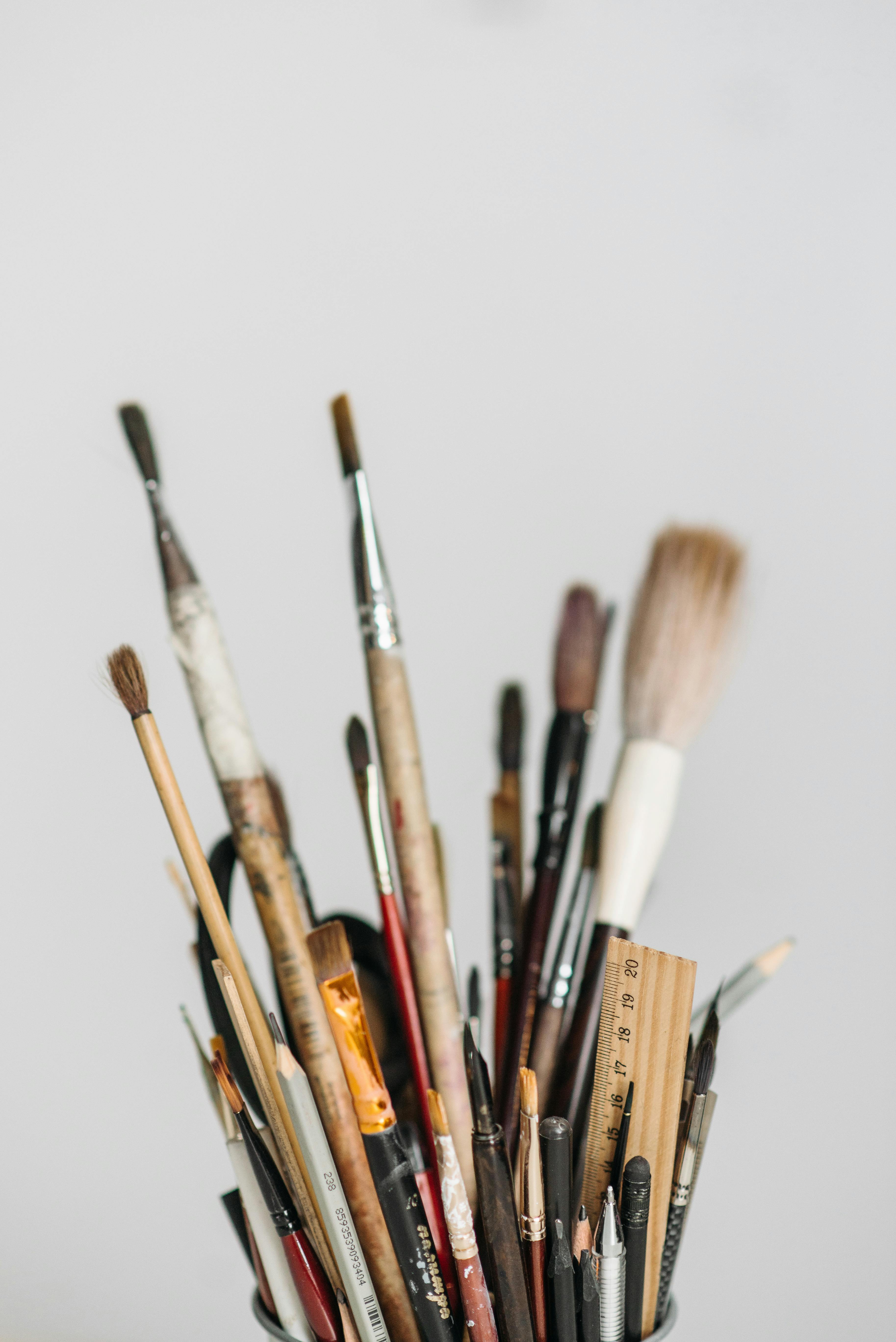 Variety of Brushes in Close-Up Photography · Free Stock Photo
