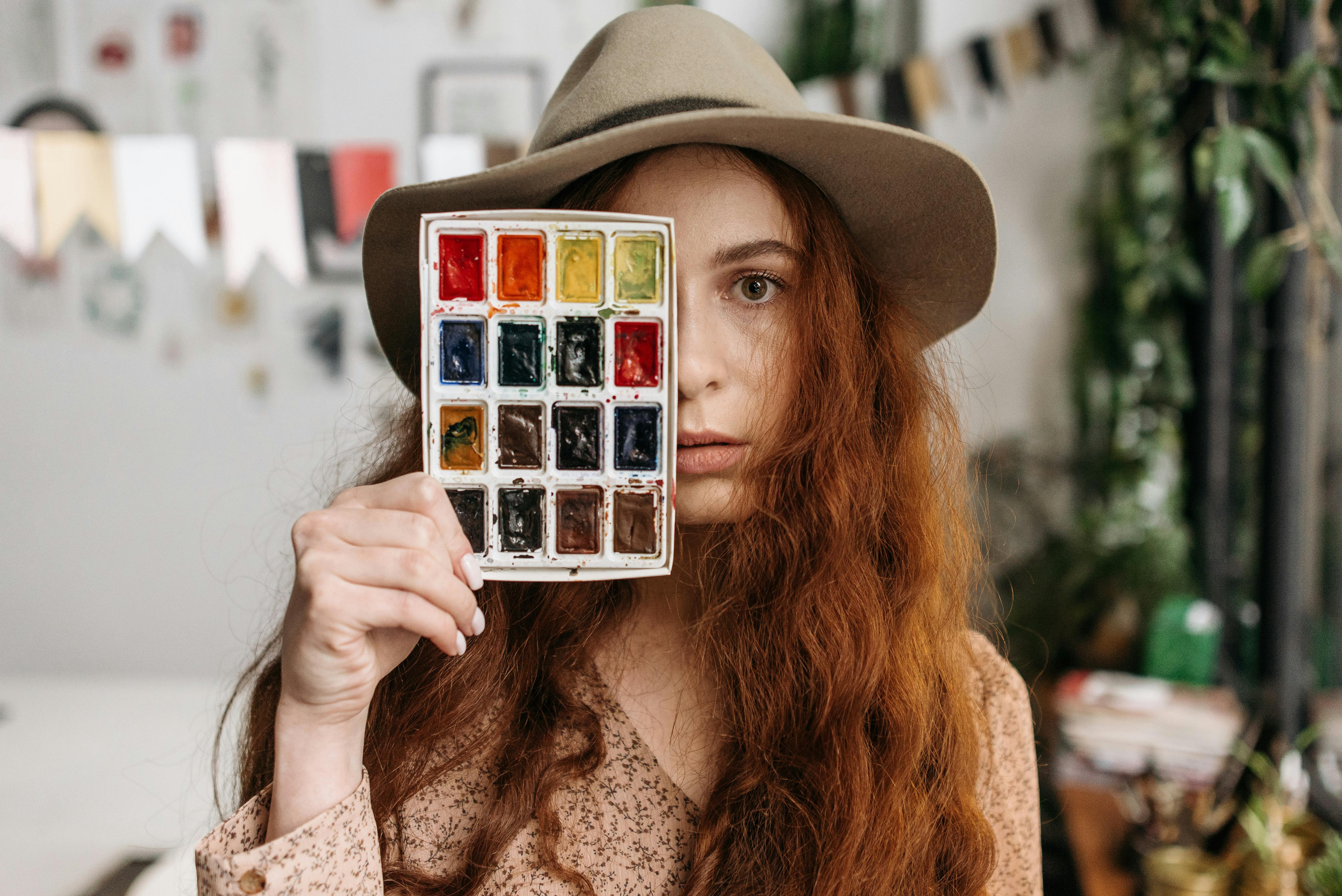 Woman with Color Palette · Free Stock Photo