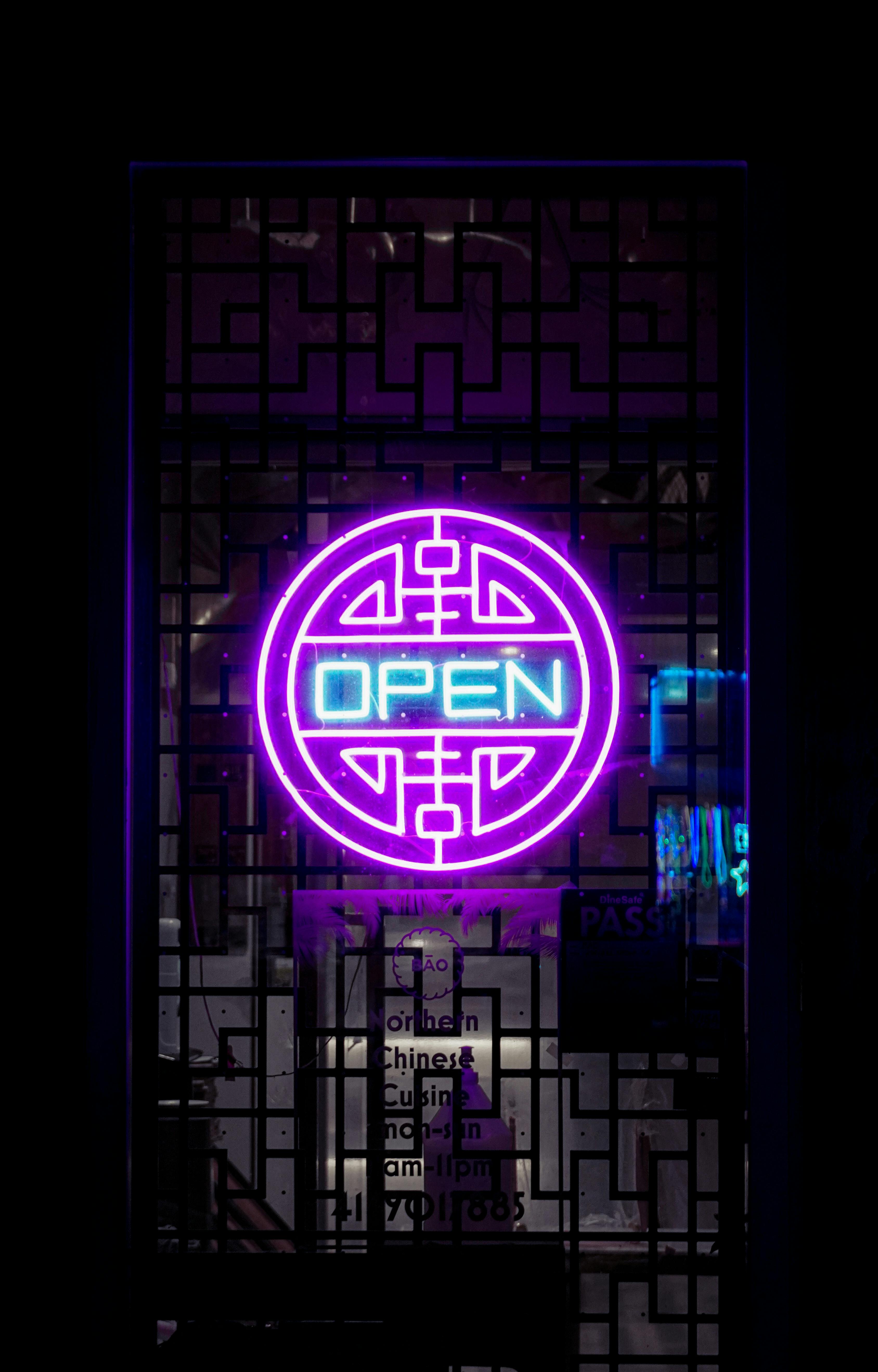 Purple and Blue Led Light Signage · Free Stock Photo