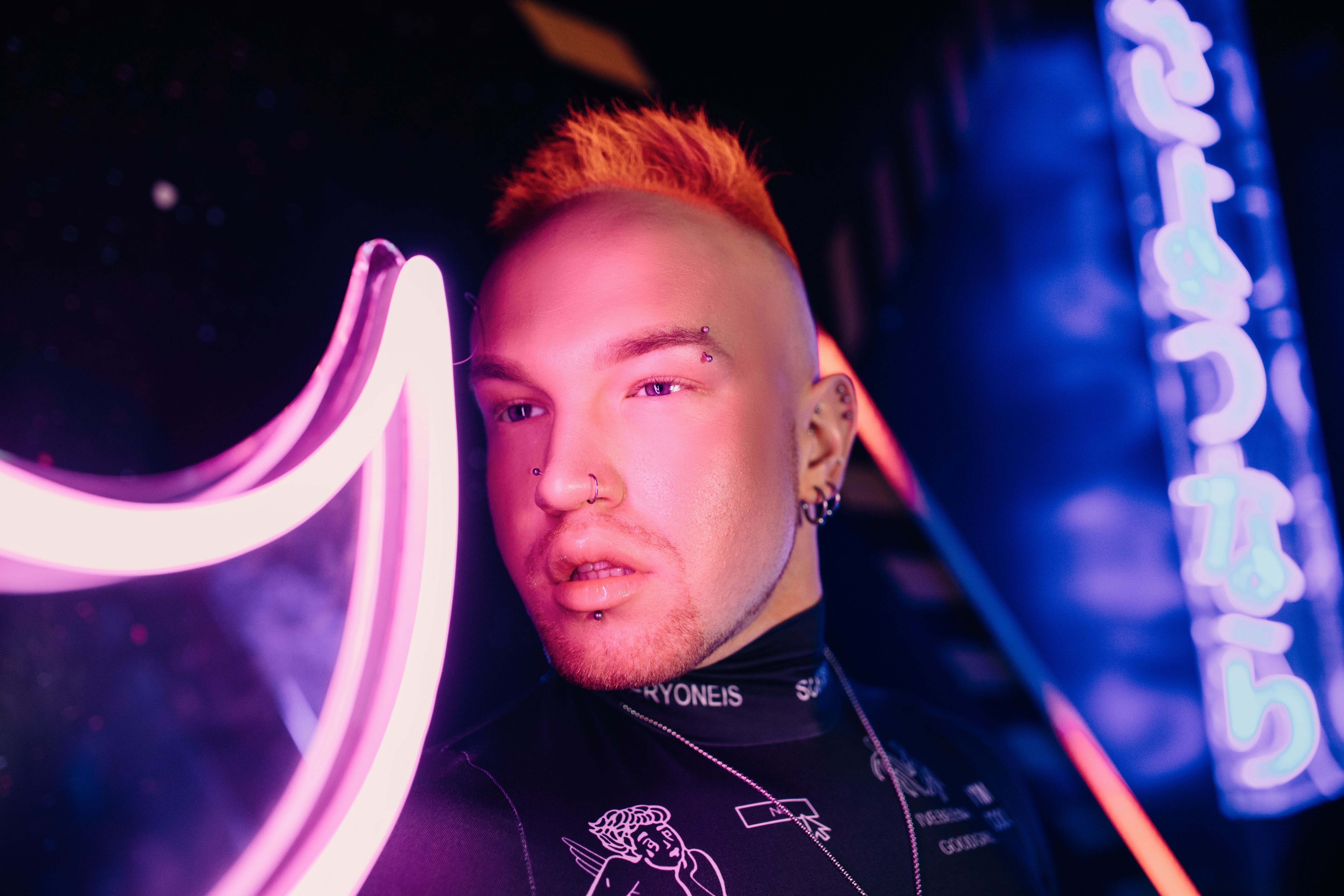 Neon Light behind Man Silhouette · Free Stock Photo