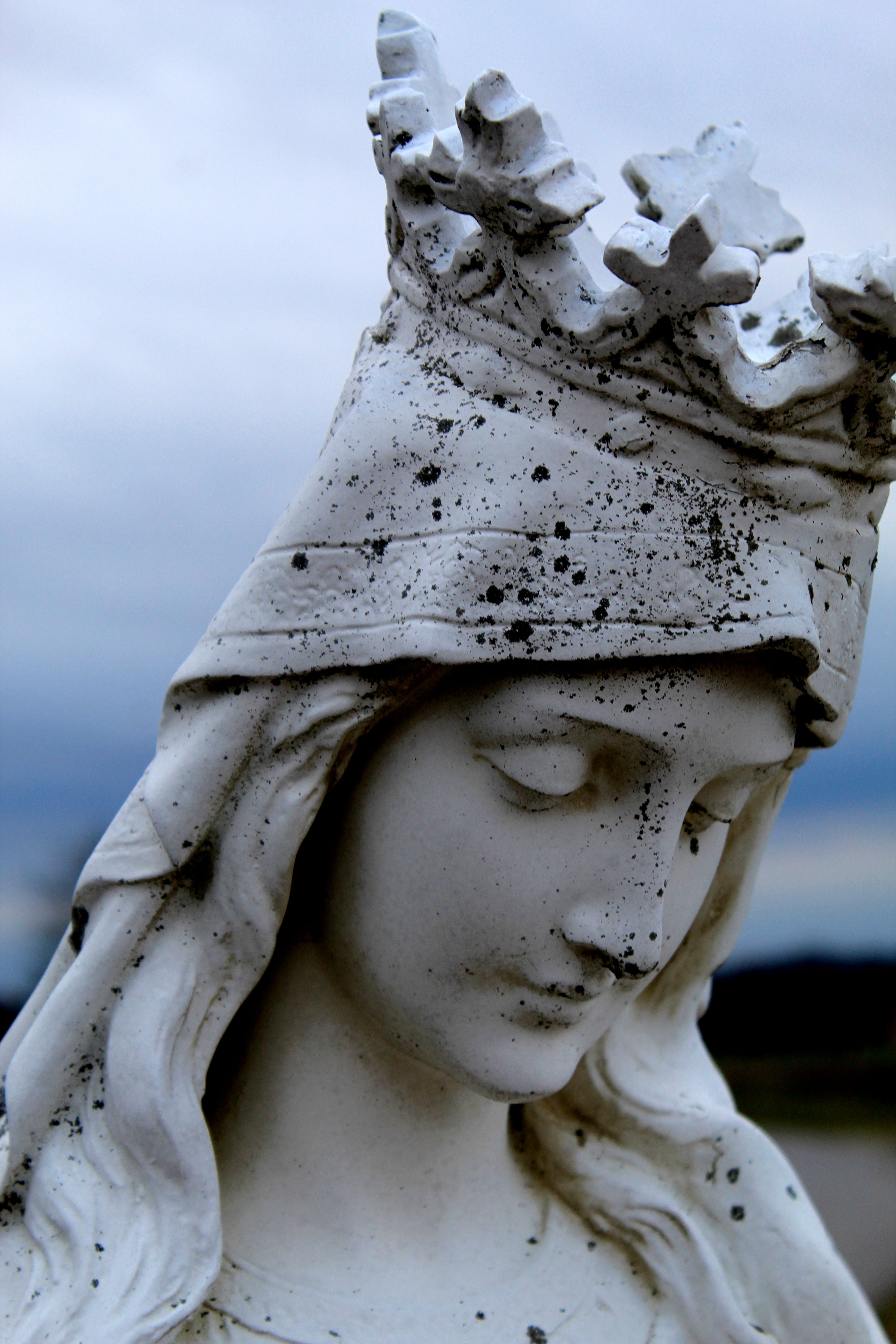 Close Up Photo of Statue of Virgin Mary Wearing Golden Crown · Free ...