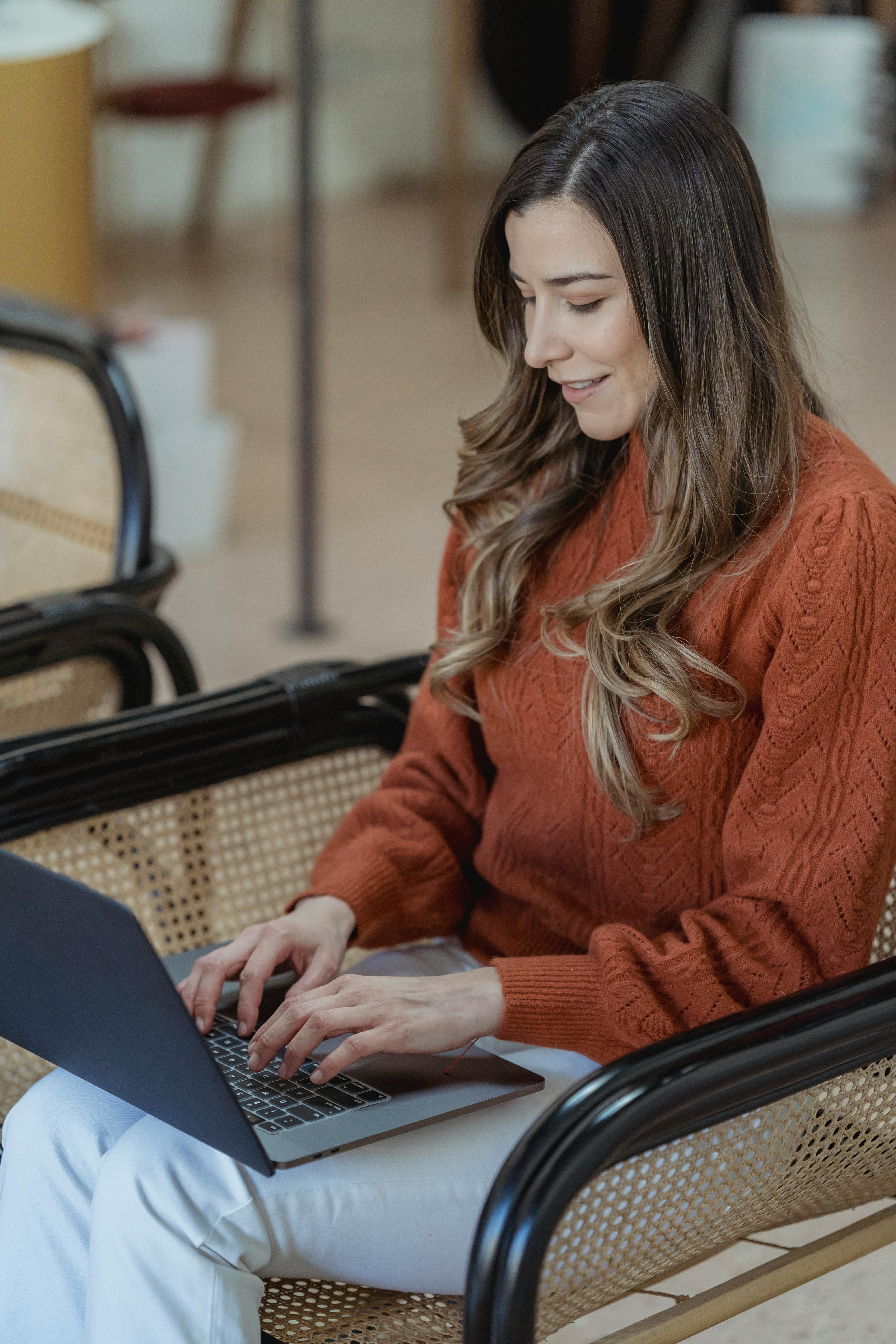 Crop unrecognizable businesswoman typing on laptop at home · Free Stock ...
