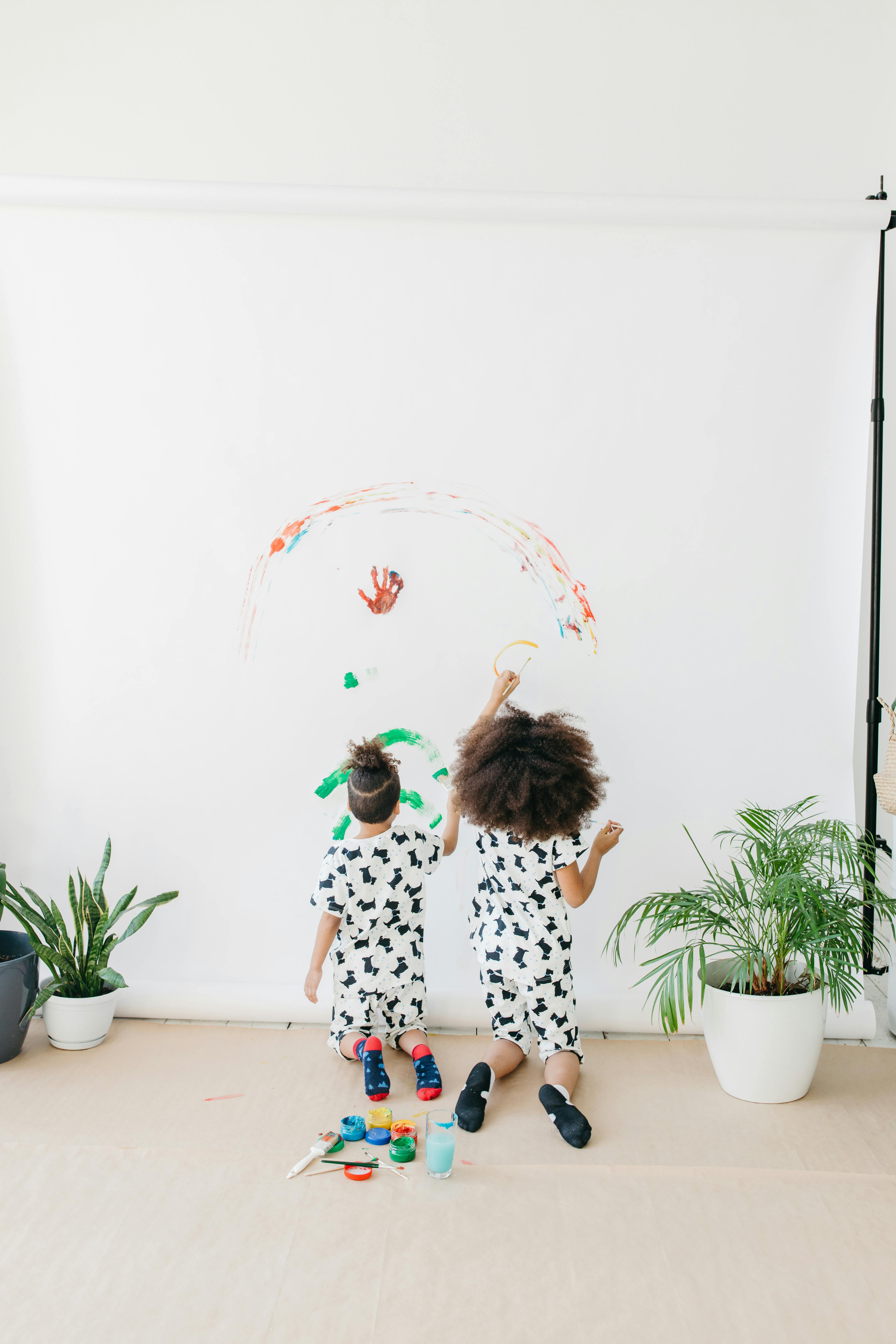 Kids Painting a Backdrop · Free Stock Photo