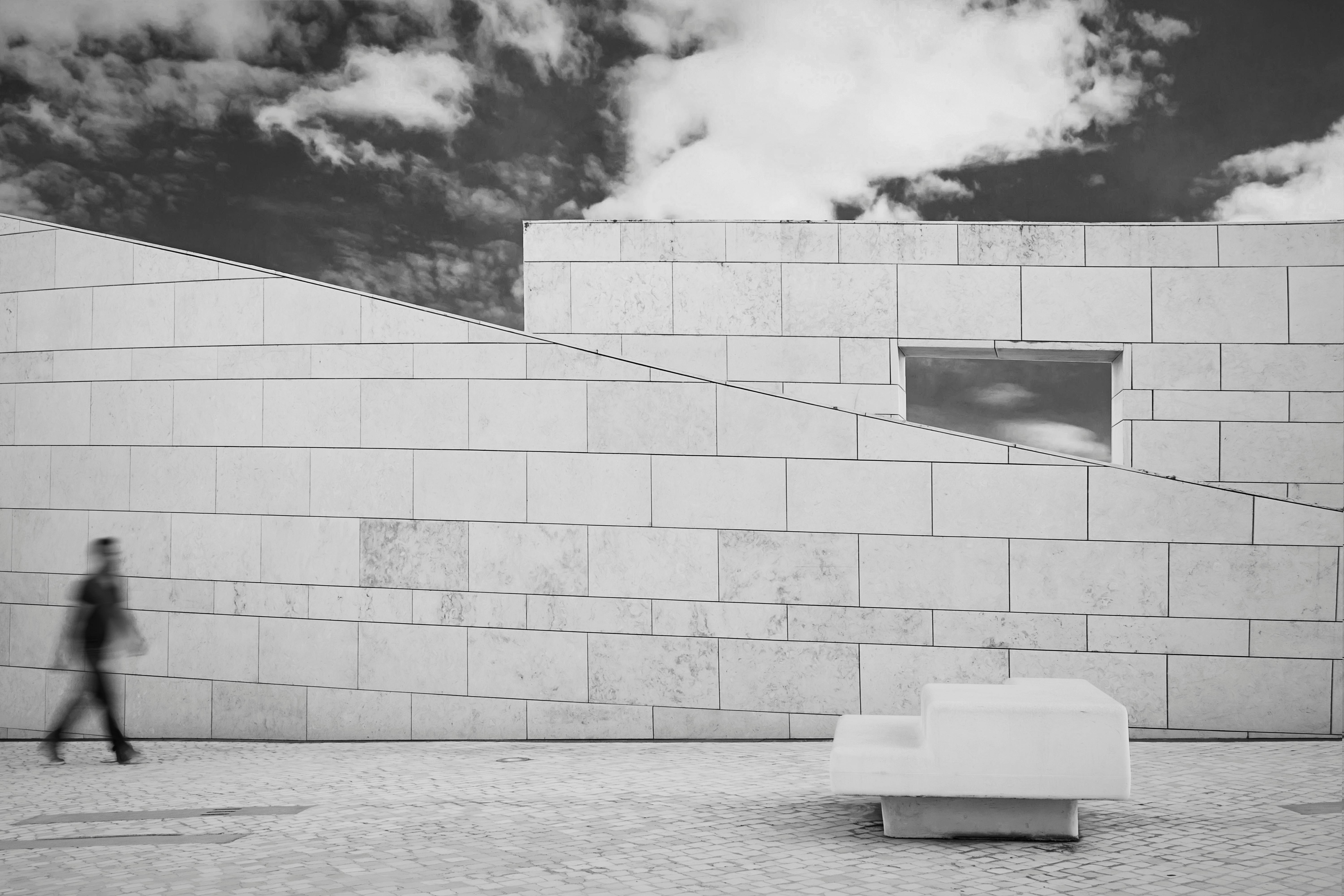 Grayscale Photo of Concrete Wall · Free Stock Photo