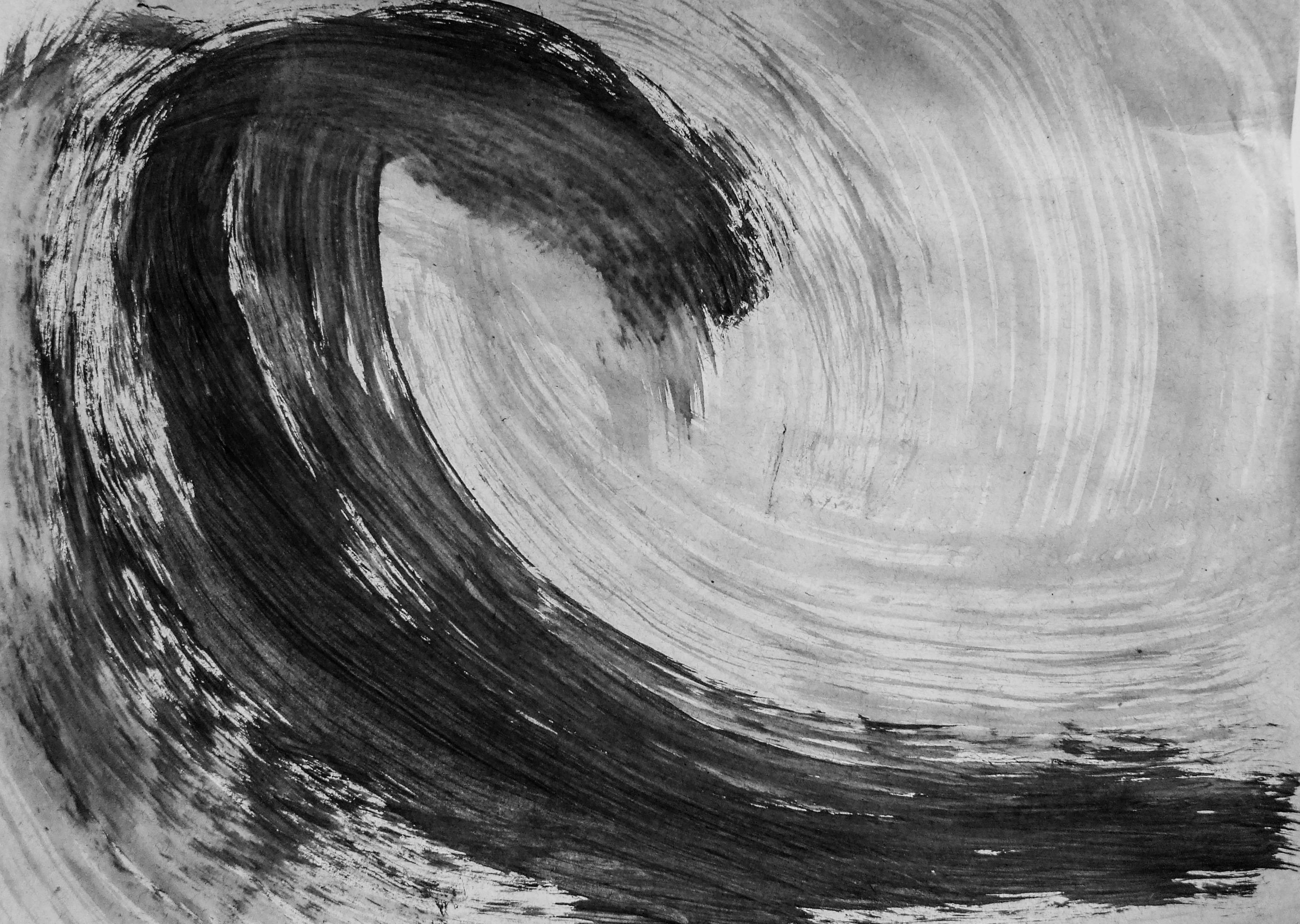 Grayscale Photo of an Abstract Painting · Free Stock Photo