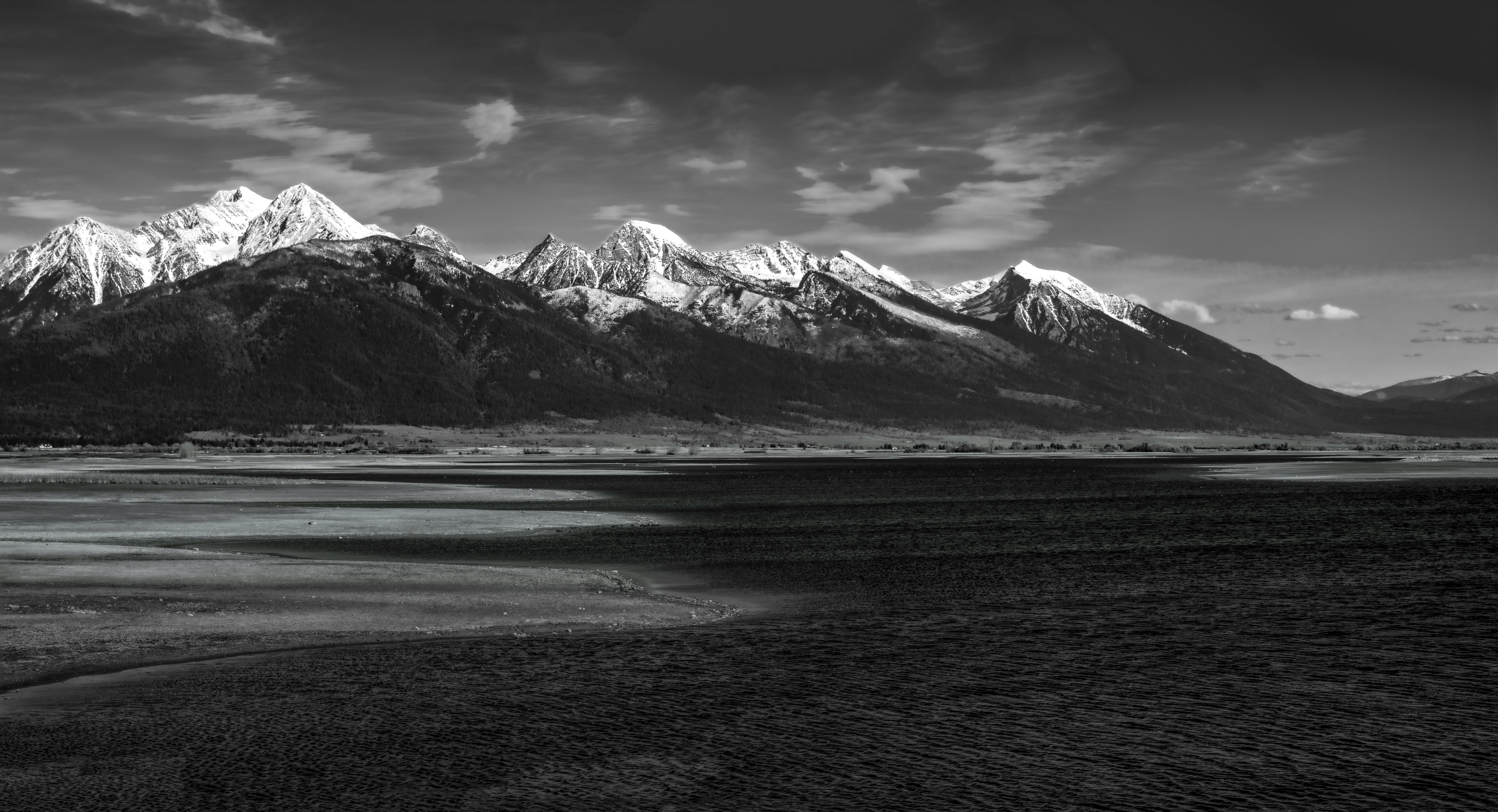 Grayscale Photo of Mountain Ranges · Free Stock Photo