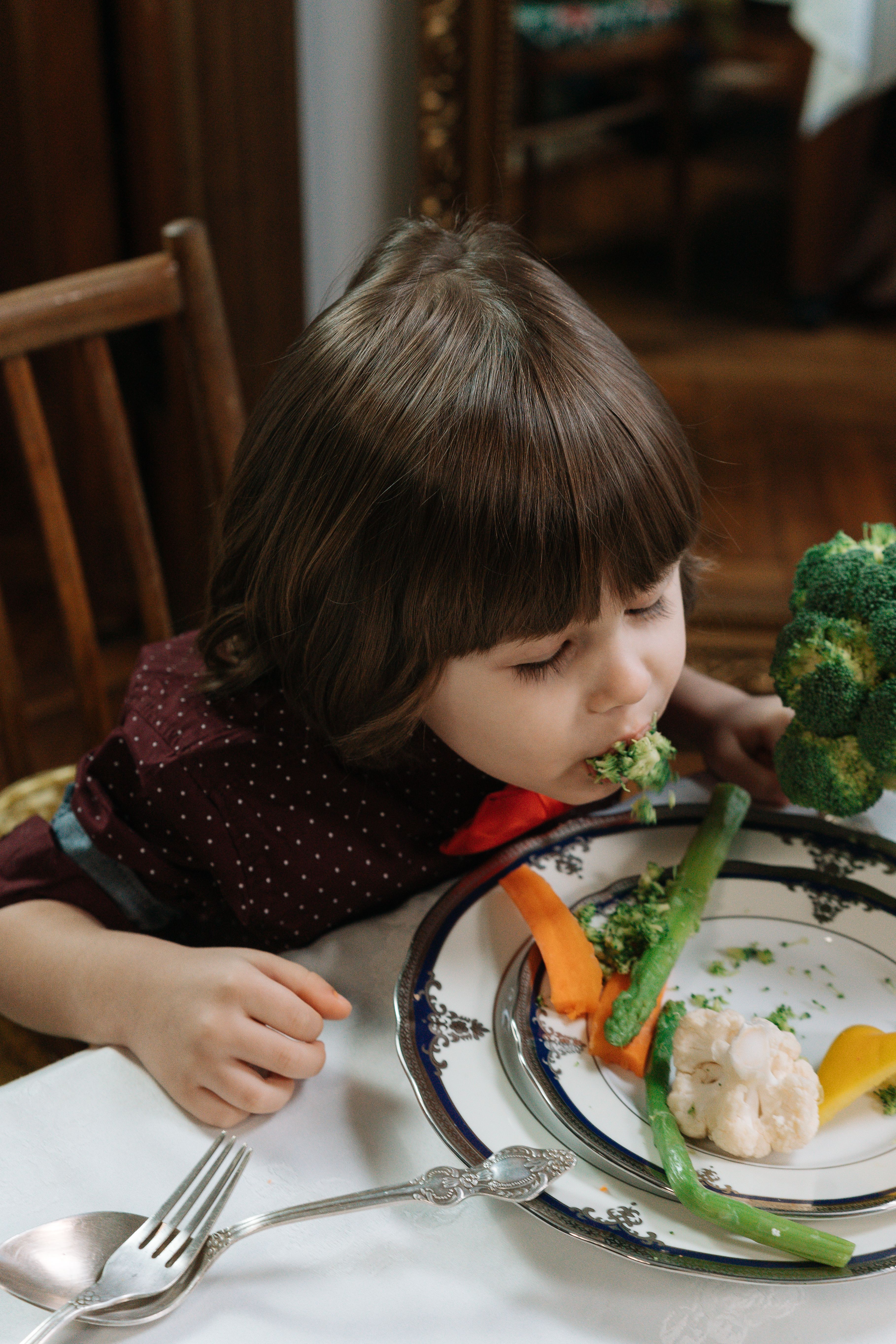 Kid Eating Broccoli · Free Stock Photo
