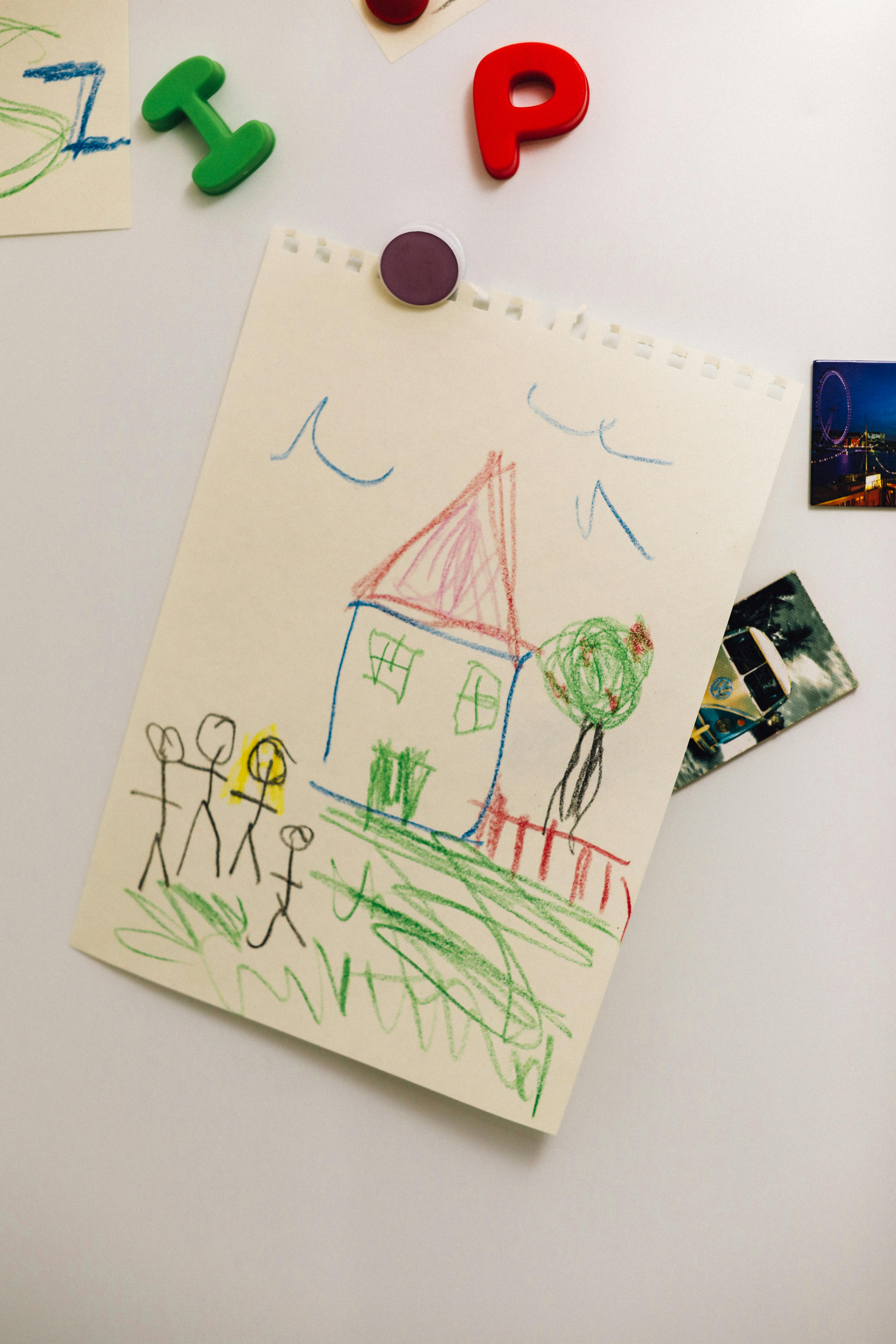 Kids Drawing on White Sheets · Free Stock Photo