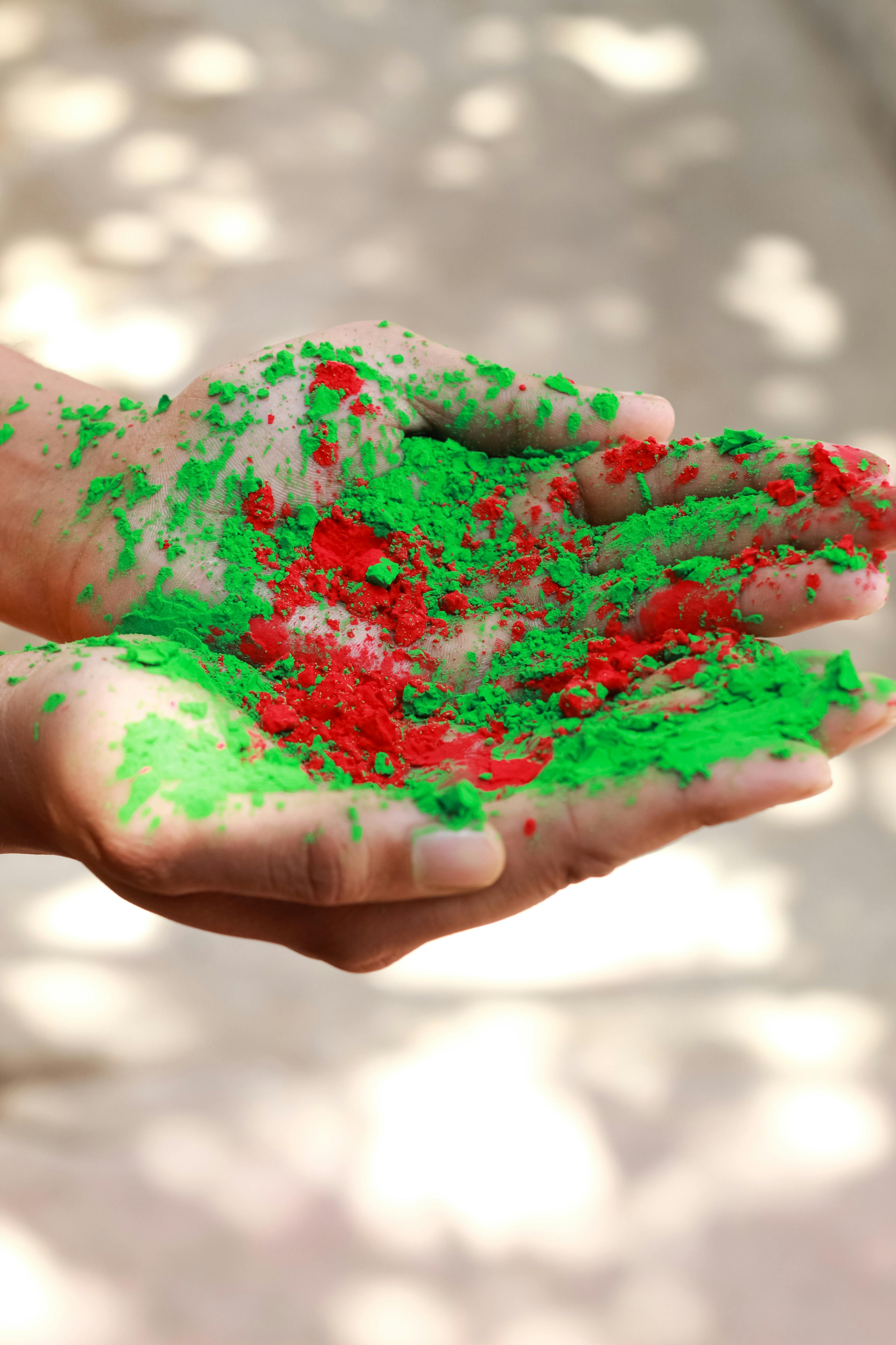 Hands Covered In Colored Powder · Free Stock Photo