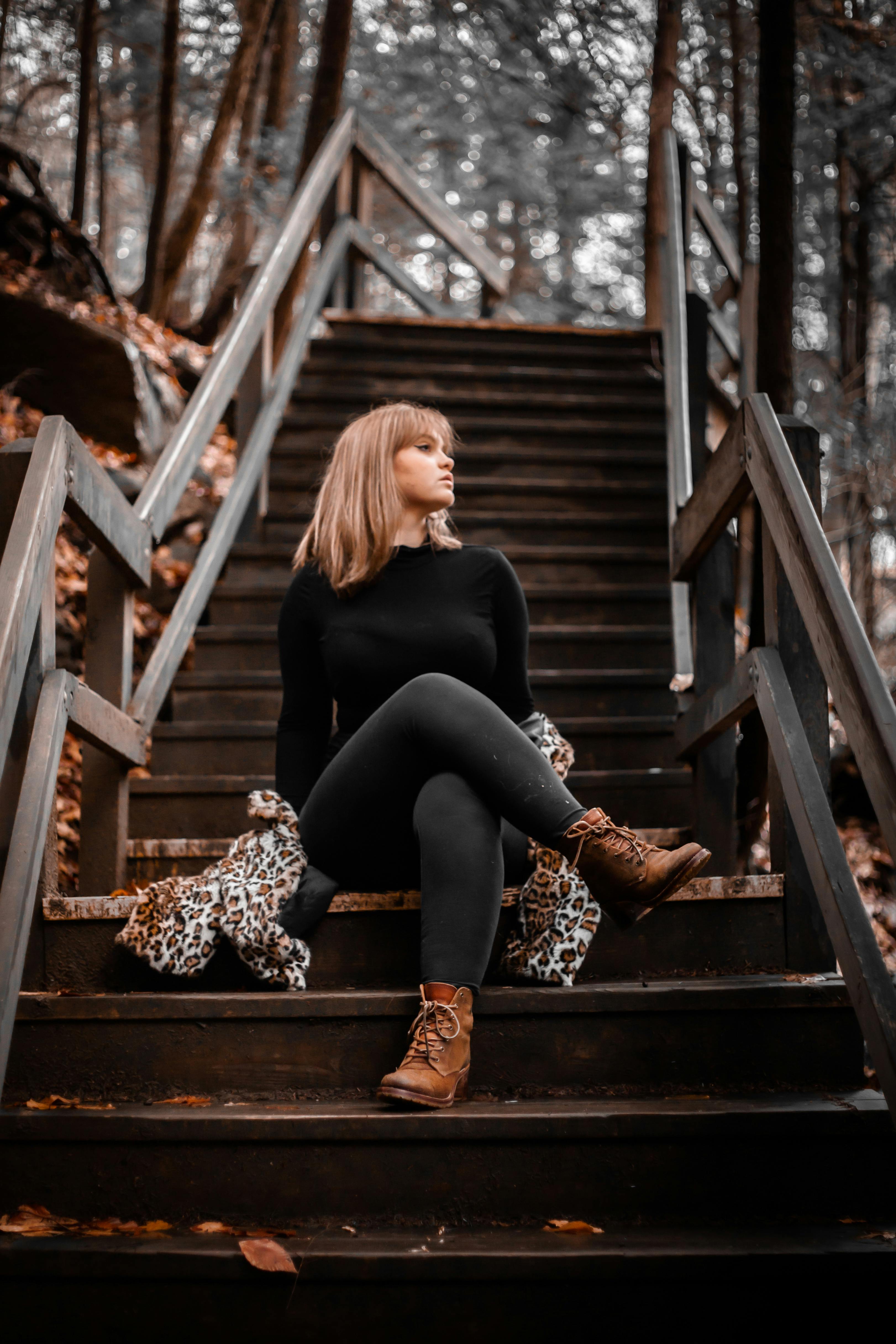 Woman In Striped Dress · Free Stock Photo