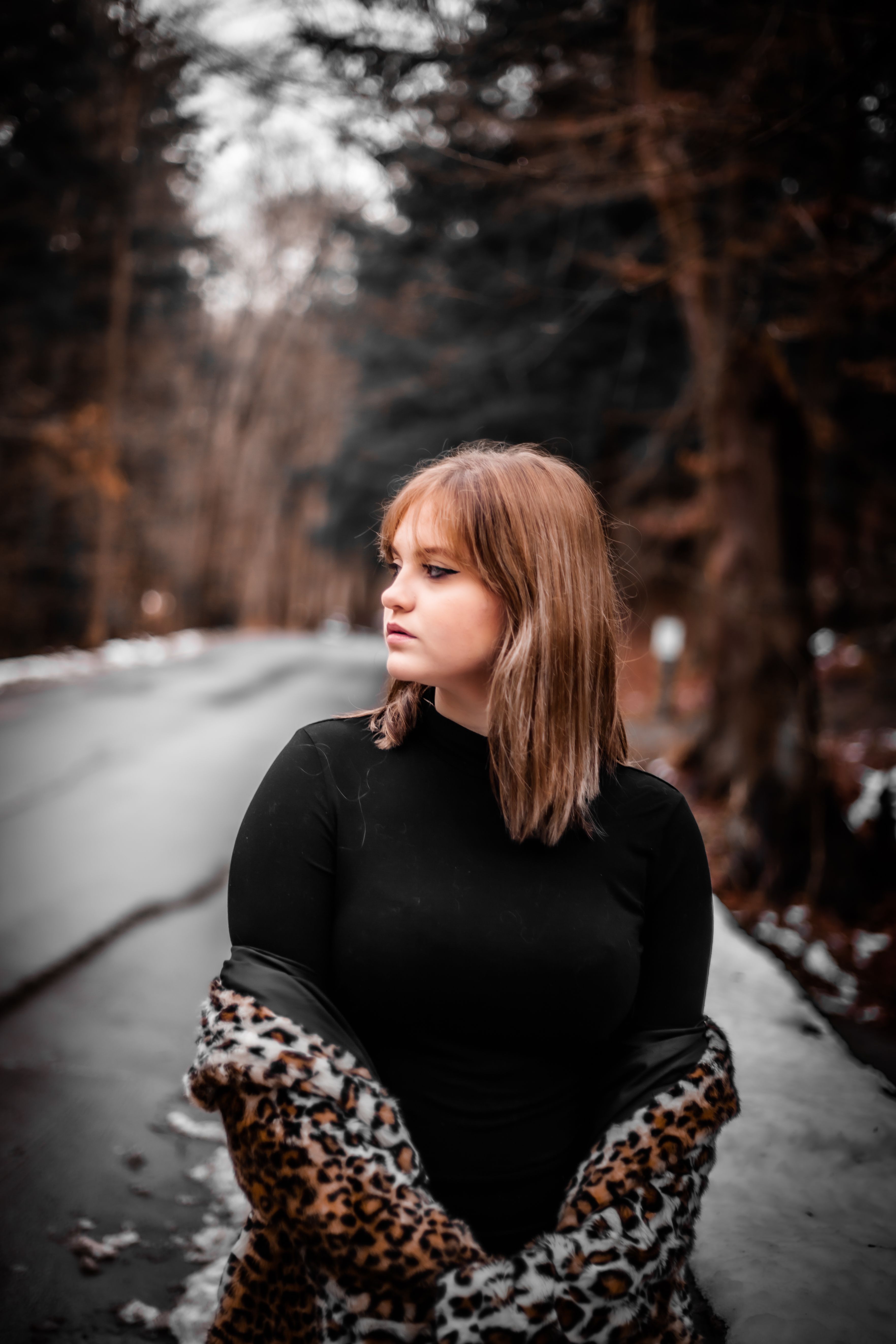 Woman Standing on Roadside · Free Stock Photo