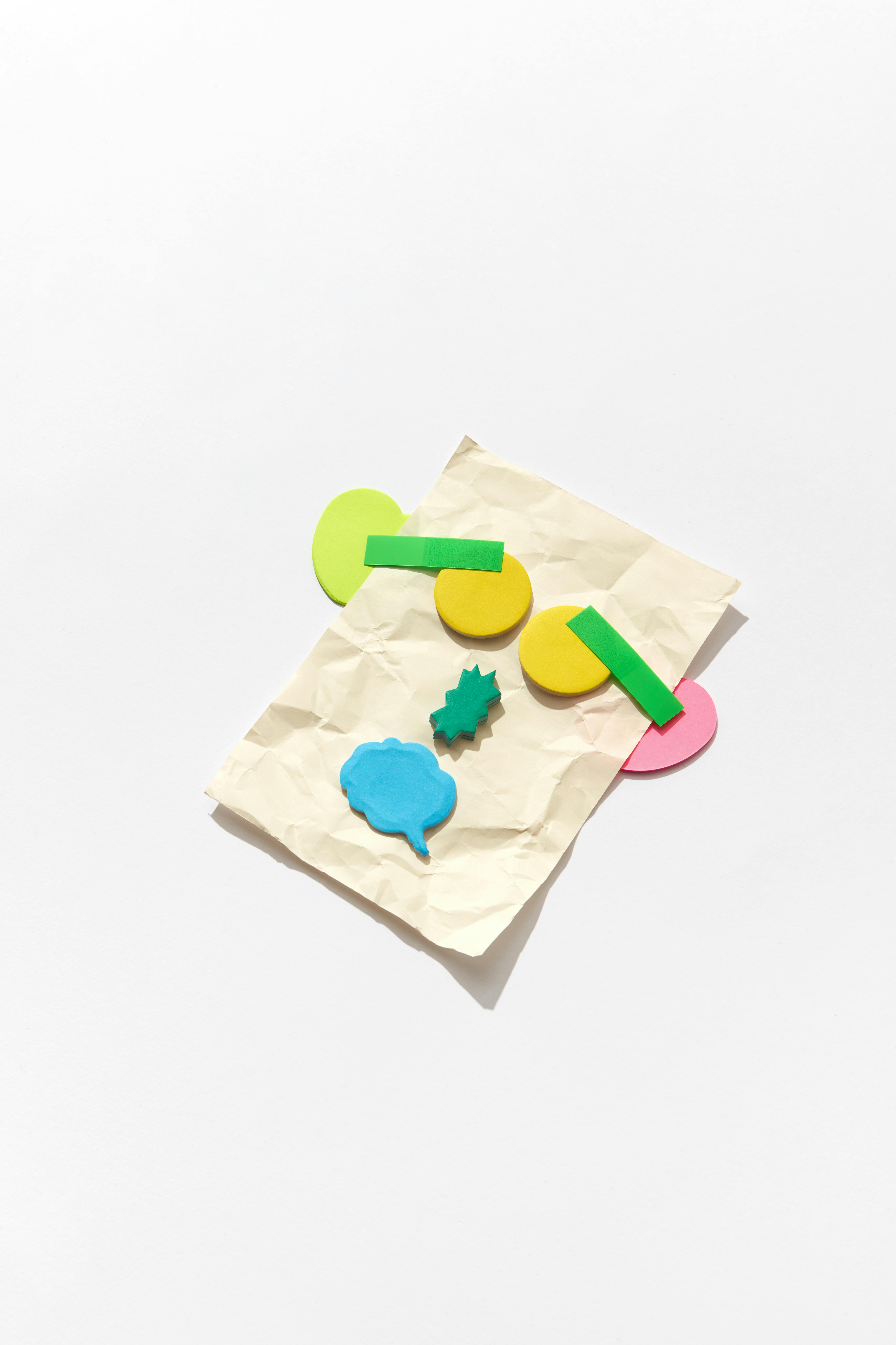 Colorful Shapes on Paper Sheet · Free Stock Photo