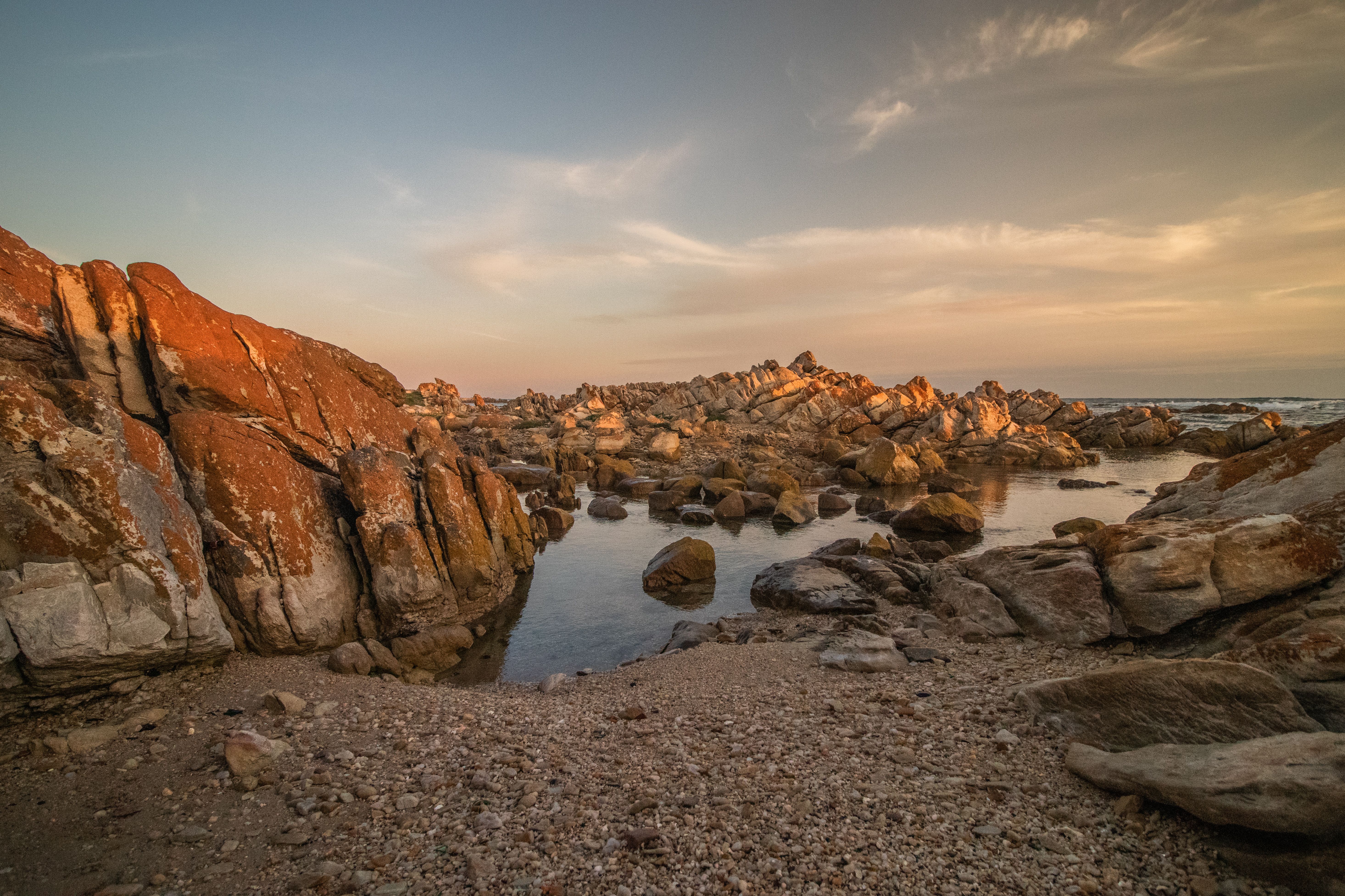 Beige Landscape with Rocks on Seashore · Free Stock Photo