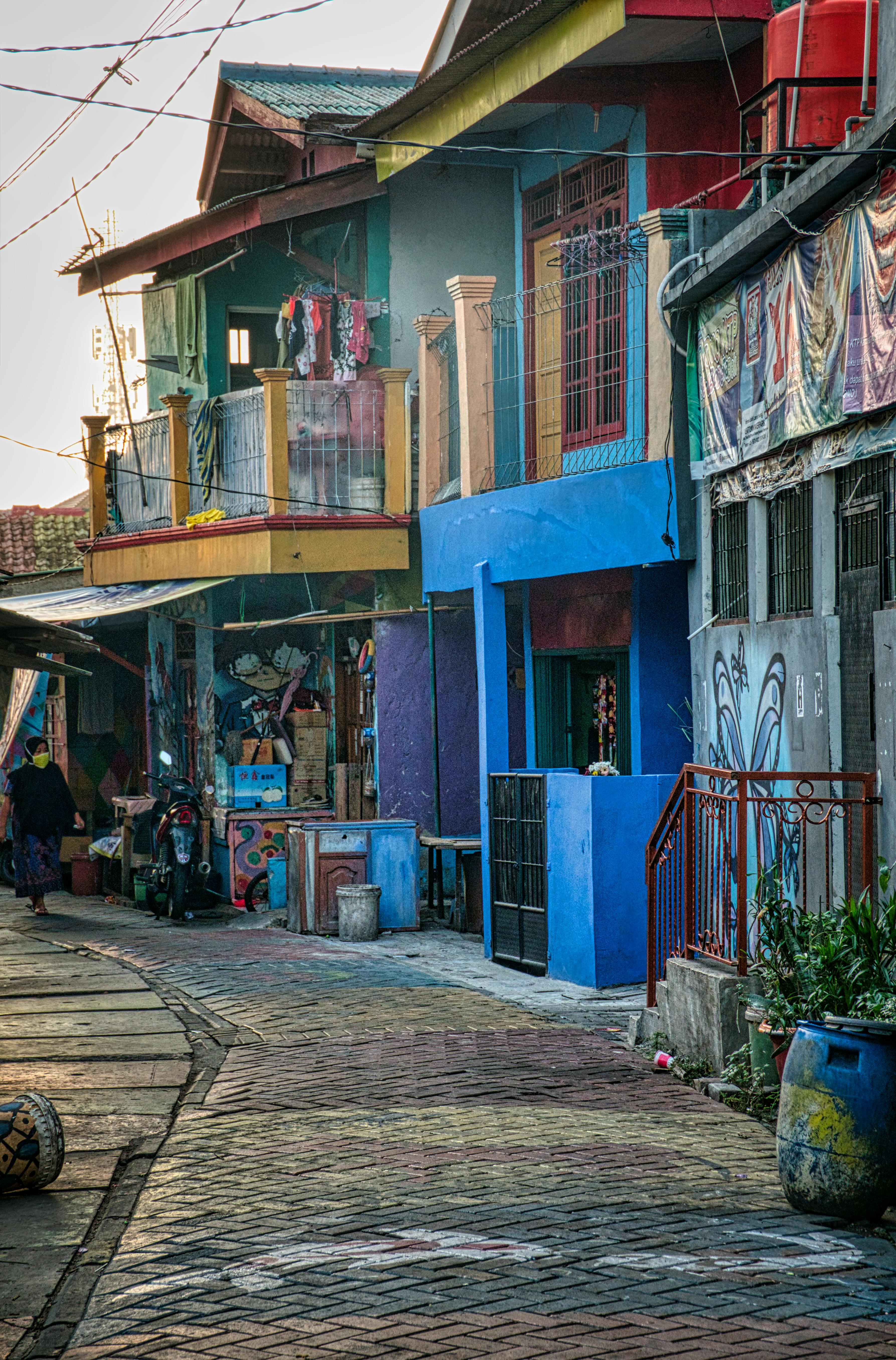 Photo of a Street with Colorful Houses · Free Stock Photo