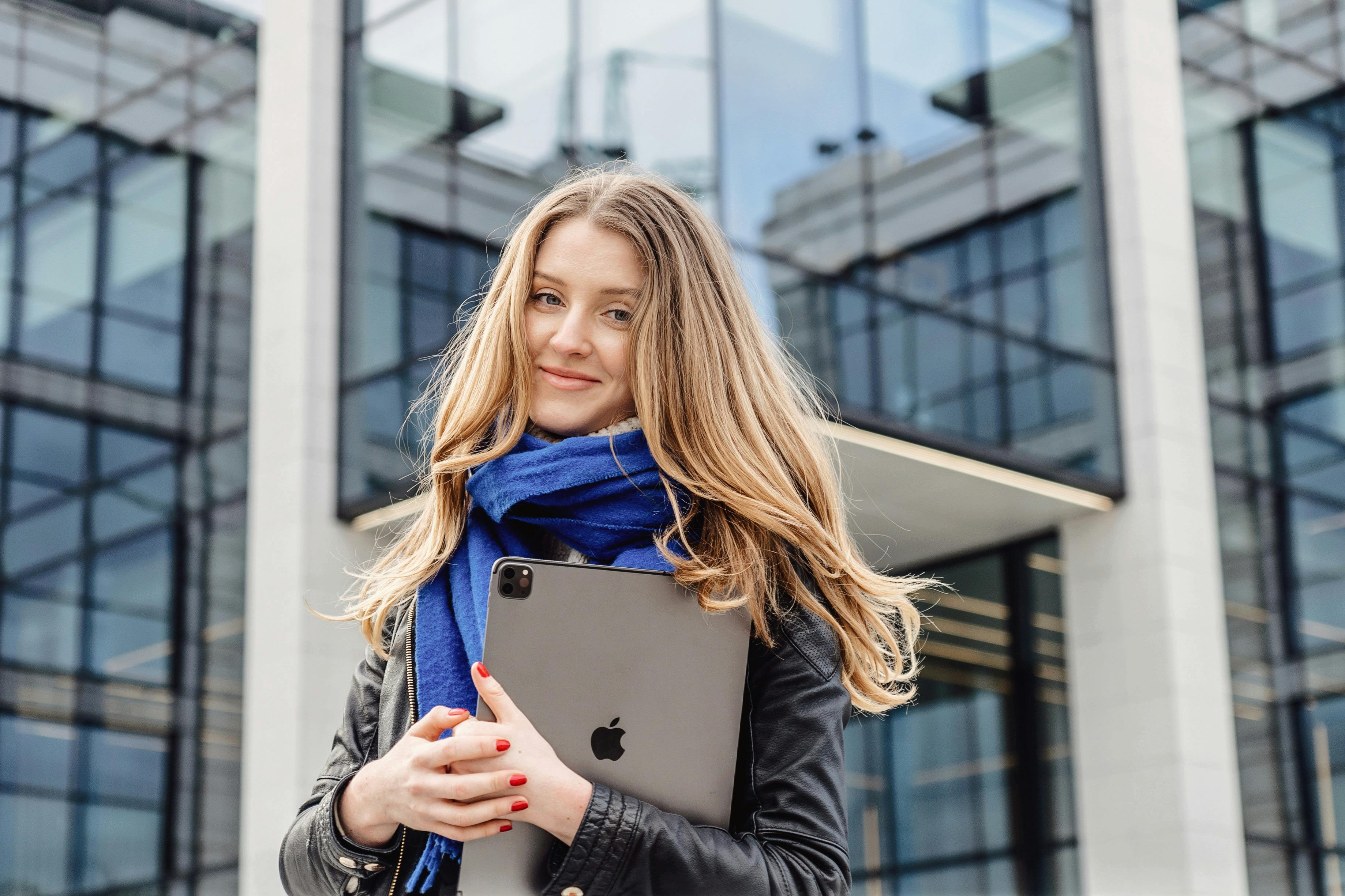 Beautiful Woman Looking Up · Free Stock Photo