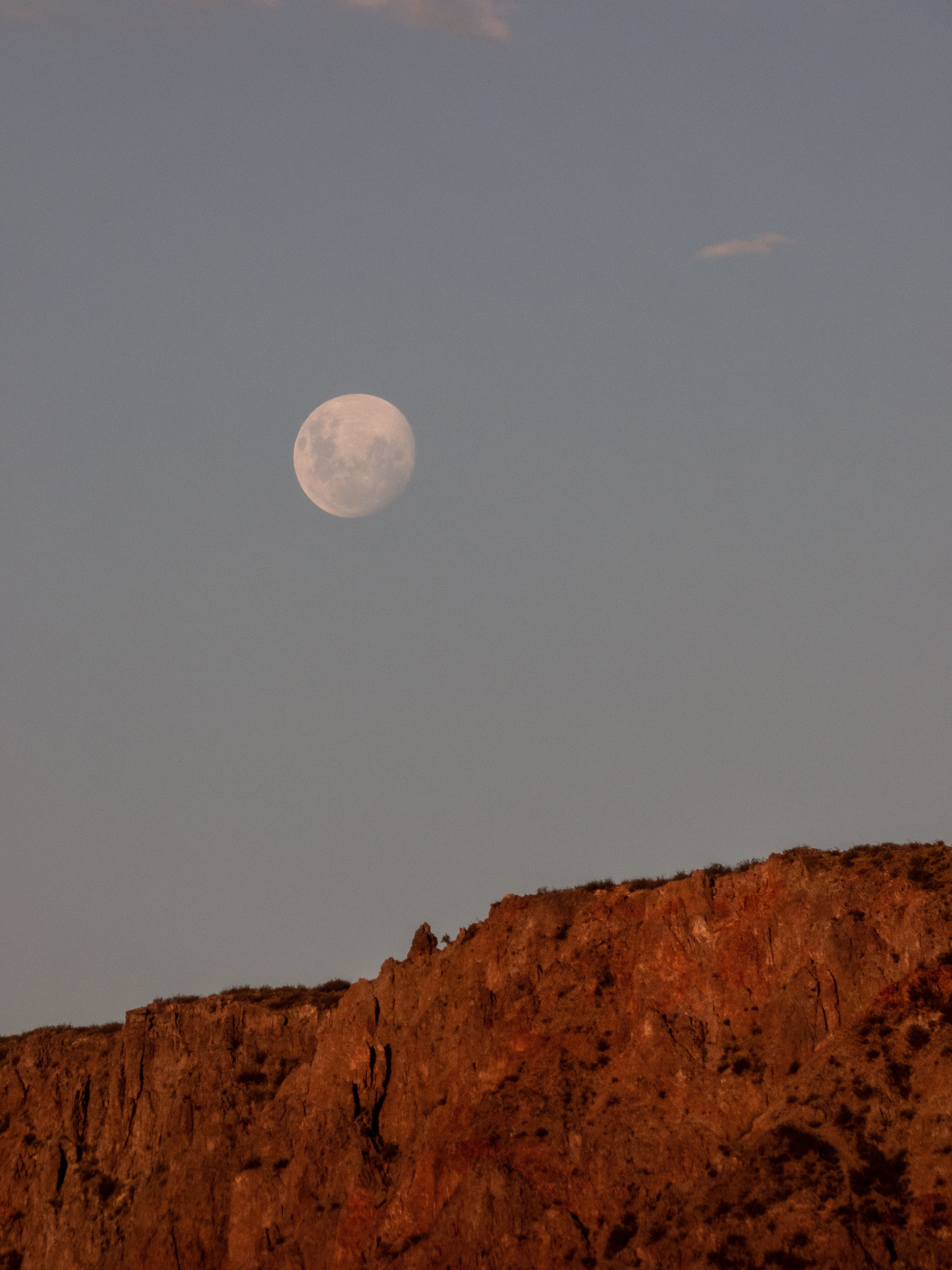 Brown Rocky Mountain Under the Full Moon · Free Stock Photo