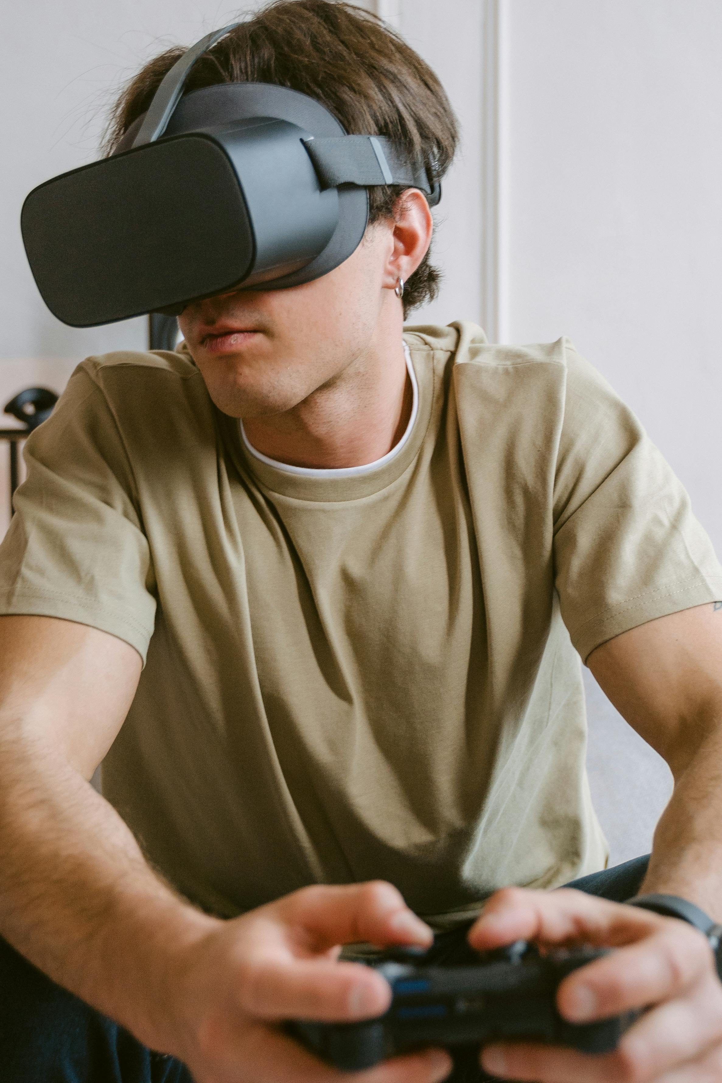 A Man Wearing a VR Headset · Free Stock Photo